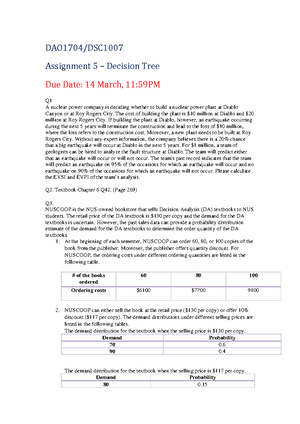 Team Project Assignment - Warning: TT: undefined function: 32 DSC1007/DAO1704 Decision Analytics ...