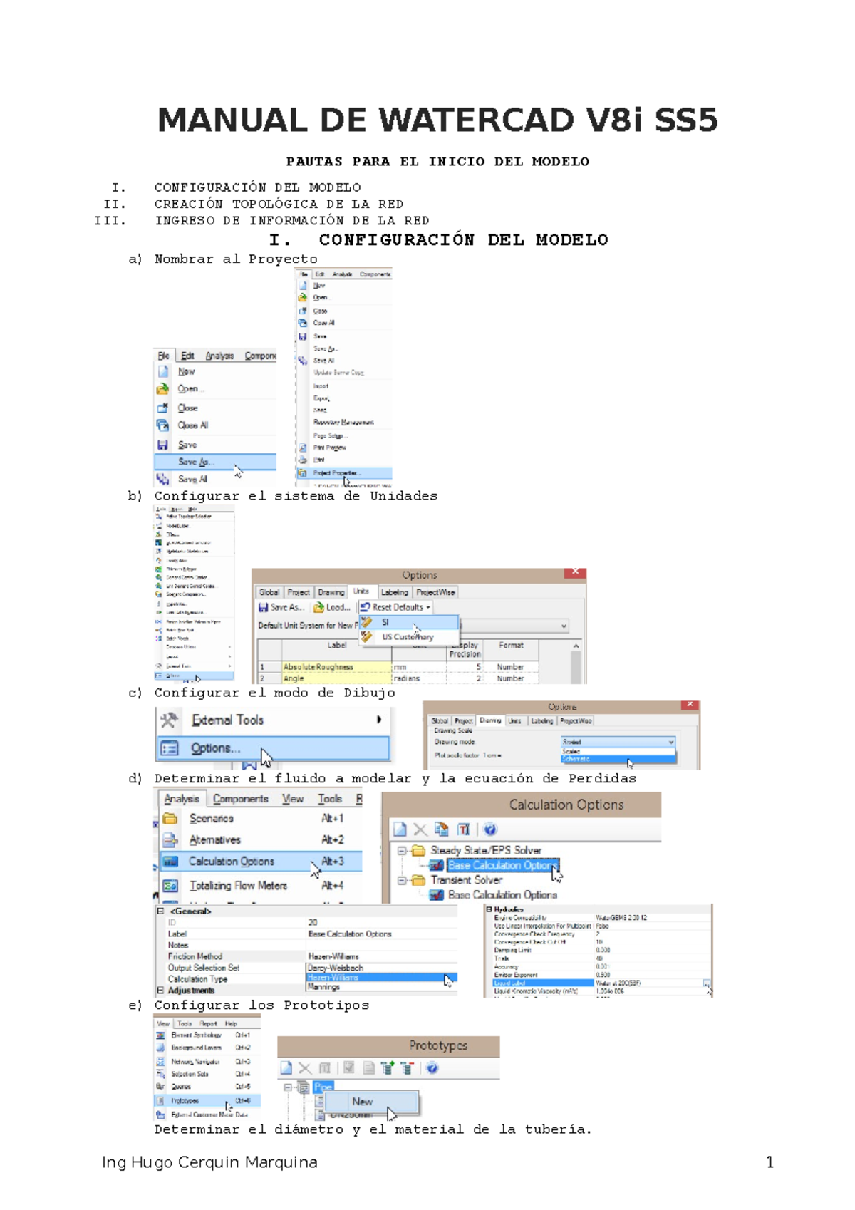 Manual de watercad - agua potable - MANUAL DE WATERCAD V8i SS PAUTAS ...