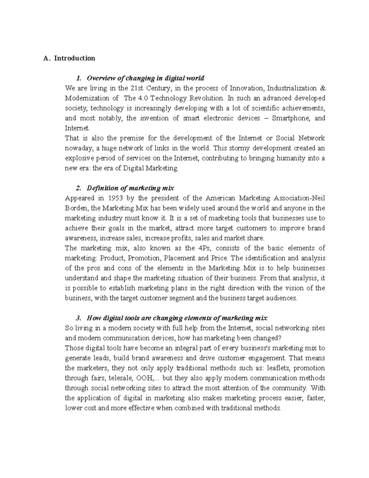 Mkt318m - hi - A. Introduction 1. Overview of changing in digital world ...