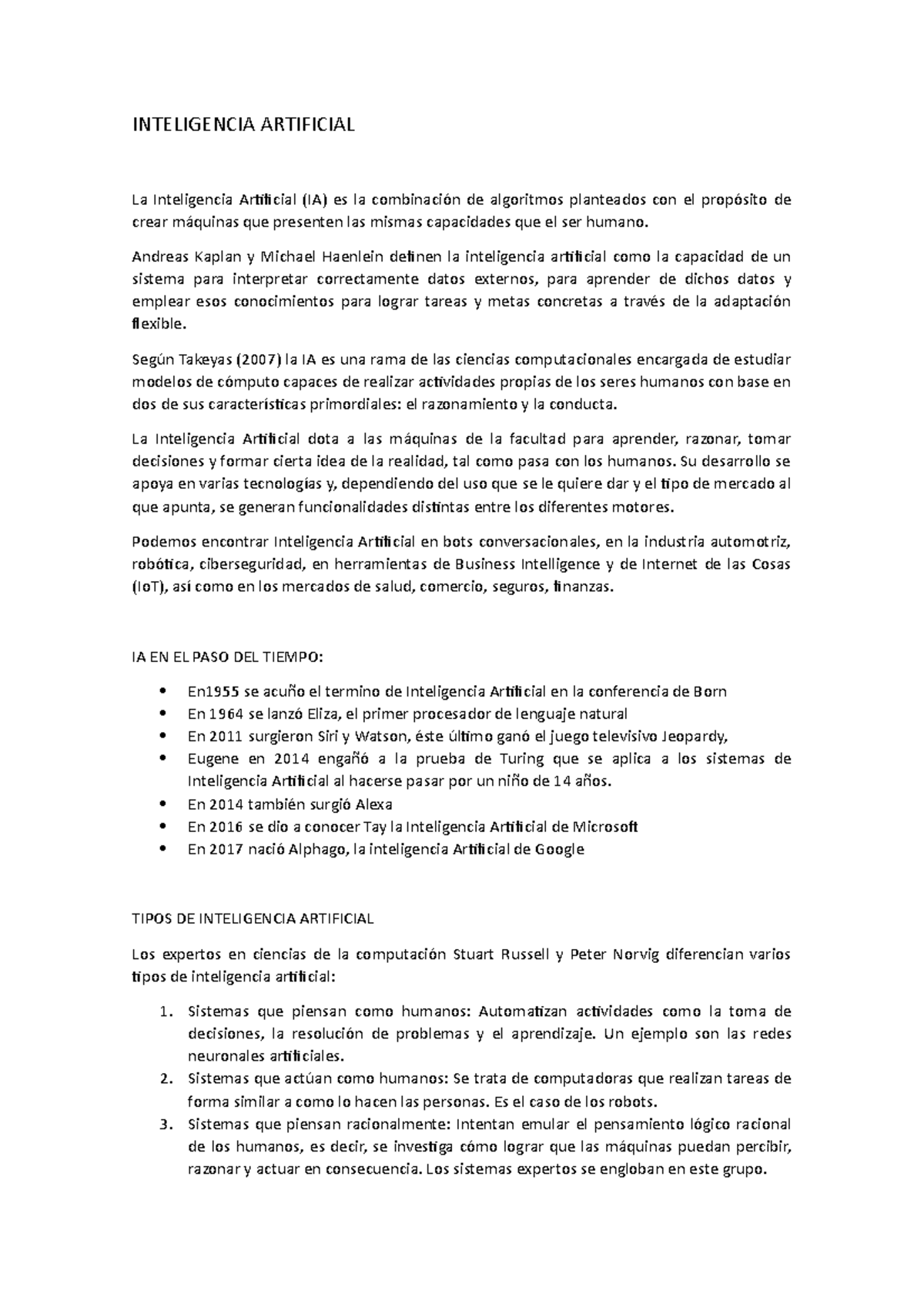 Inteligencia Artificial ventajas y desventajas - INTELIGENCIA ...