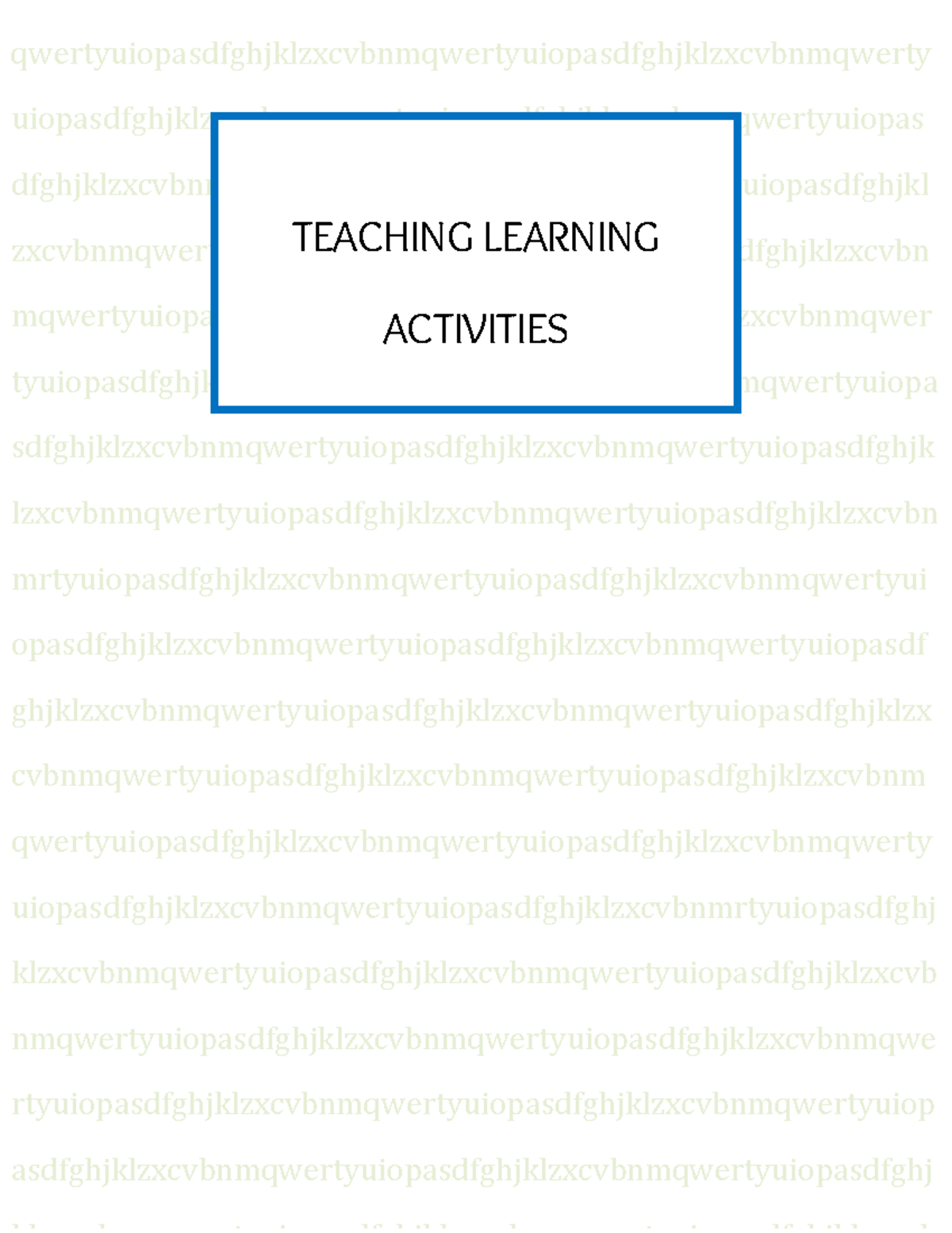 Teaching Learning Activities - Teaching Learning Activities (TLA) must be appropriate to be able ...