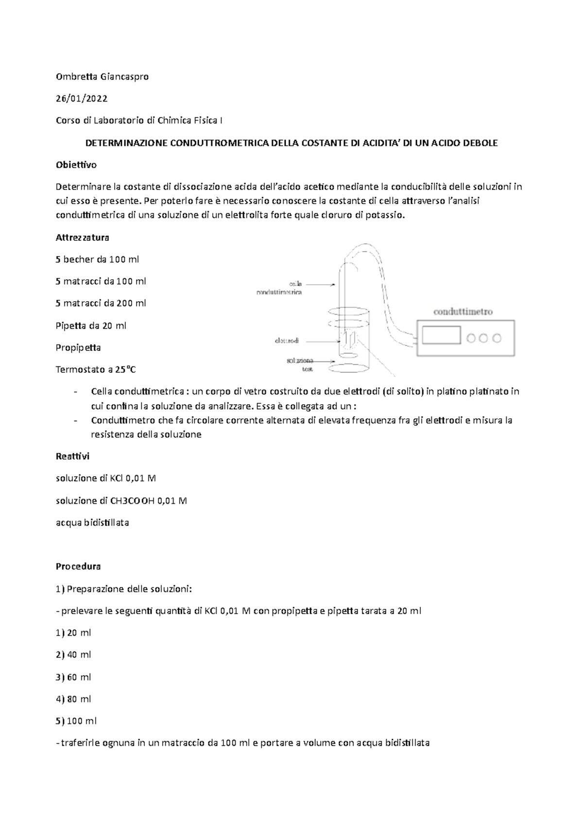 5a Det conduttimetrica di Ka - Ombretta Giancaspro 26/01/ Corso di ...