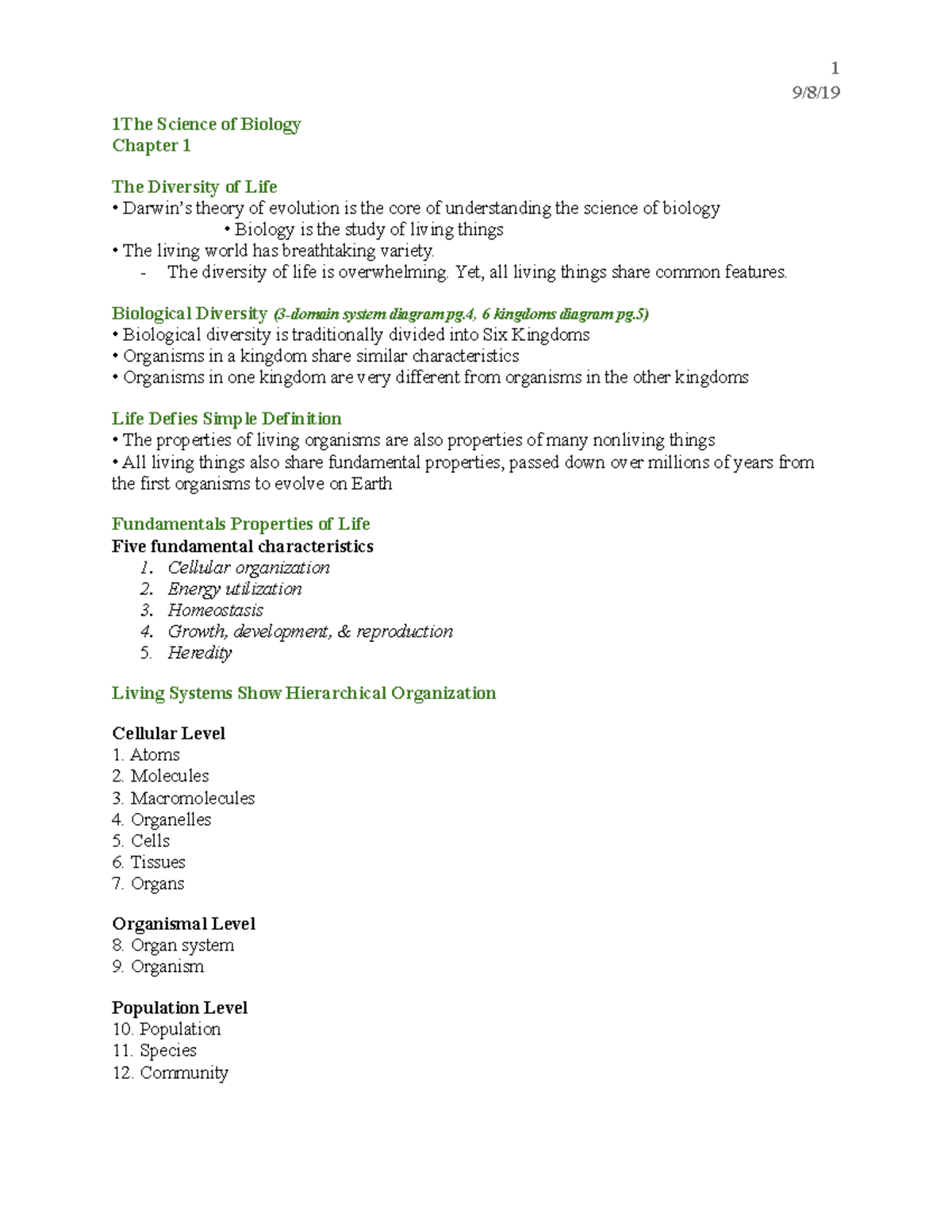 The Science of Biology Chap. 1 - 1 9/8/ 1The Science of Biology Chapter ...