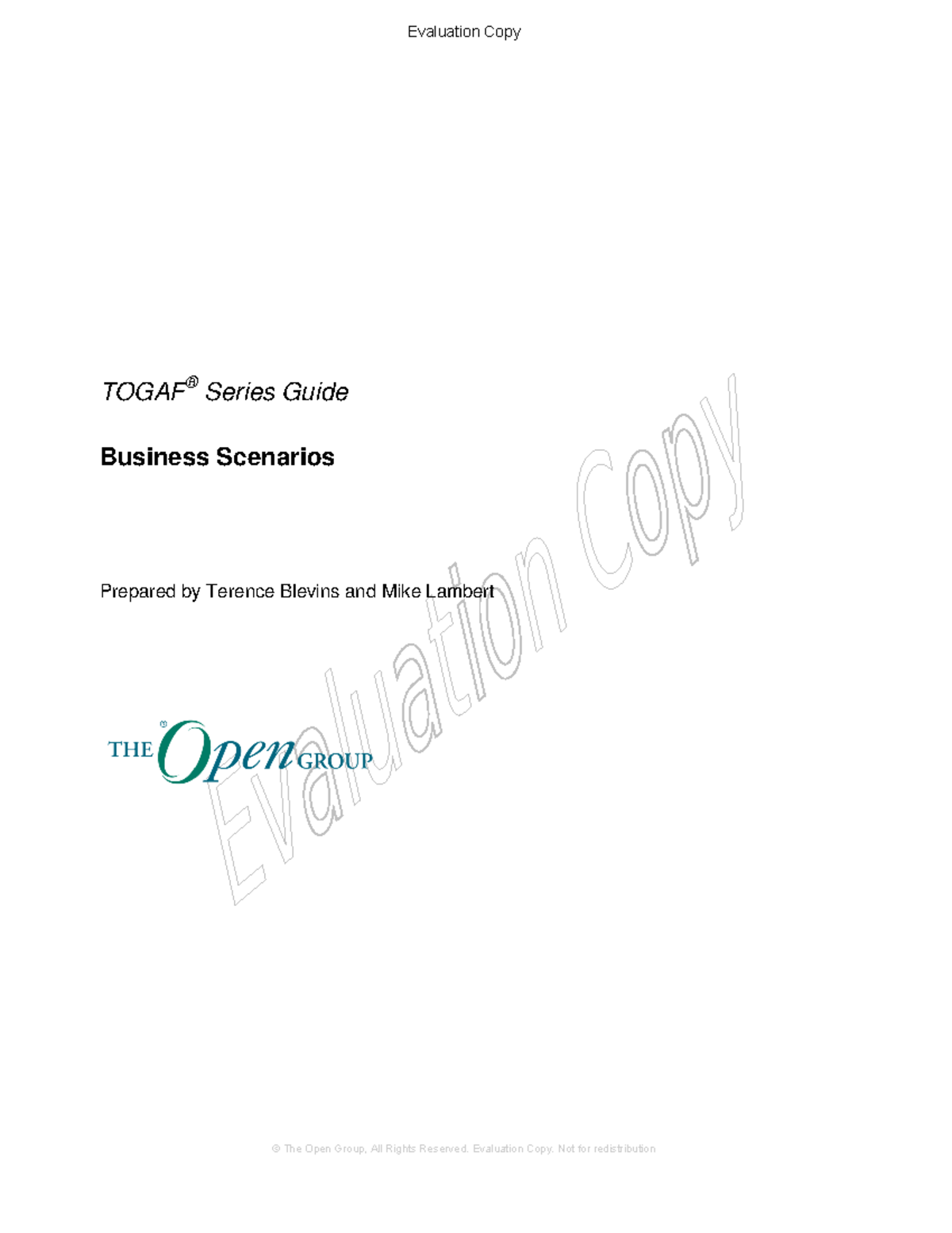 G176e - n/a - TOGAF ® Series Guide Business Scenarios Prepared by ...