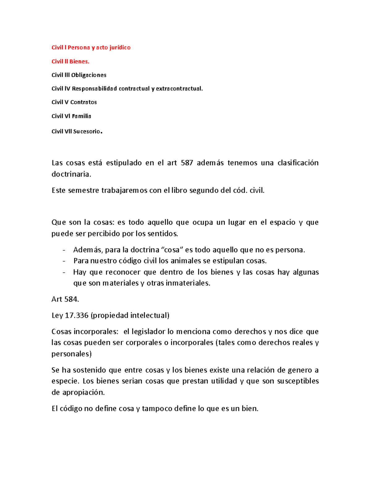 Clase 1 - mmmm - Civil l Persona y acto jurídico Civil ll Bienes. Civil ...
