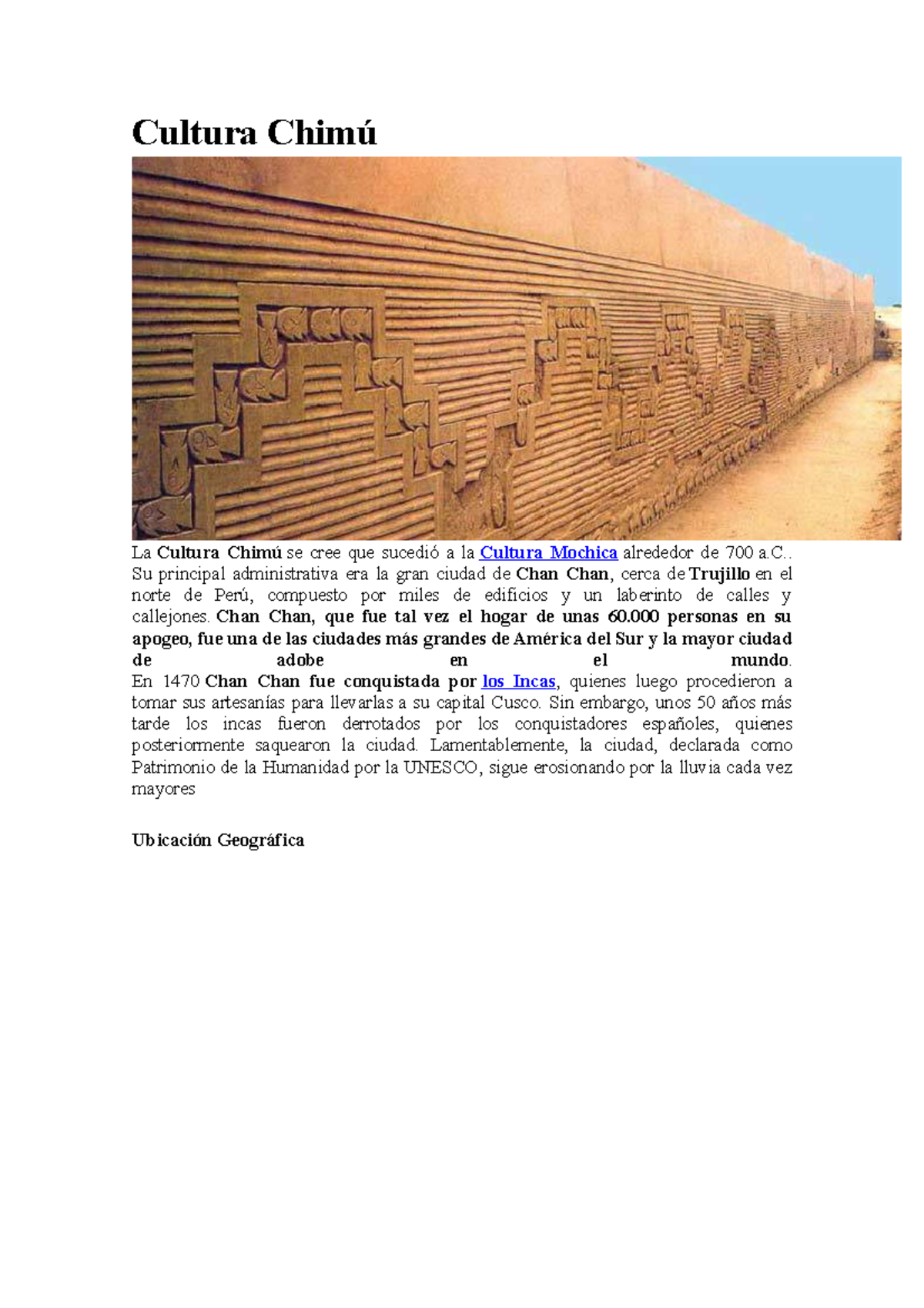 Cultura Chimú 5 - . Su principal administrativa era la gran ciudad de ...