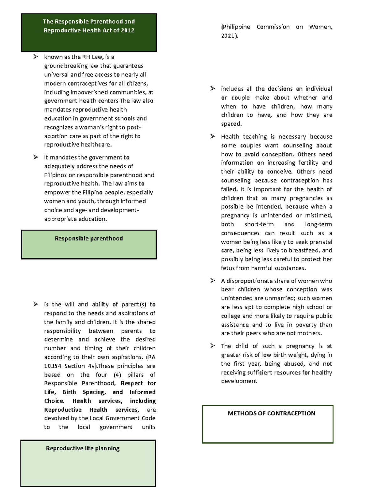 Maternal WEEK 3 - known as the RH Law, is a groundbreaking law that ...