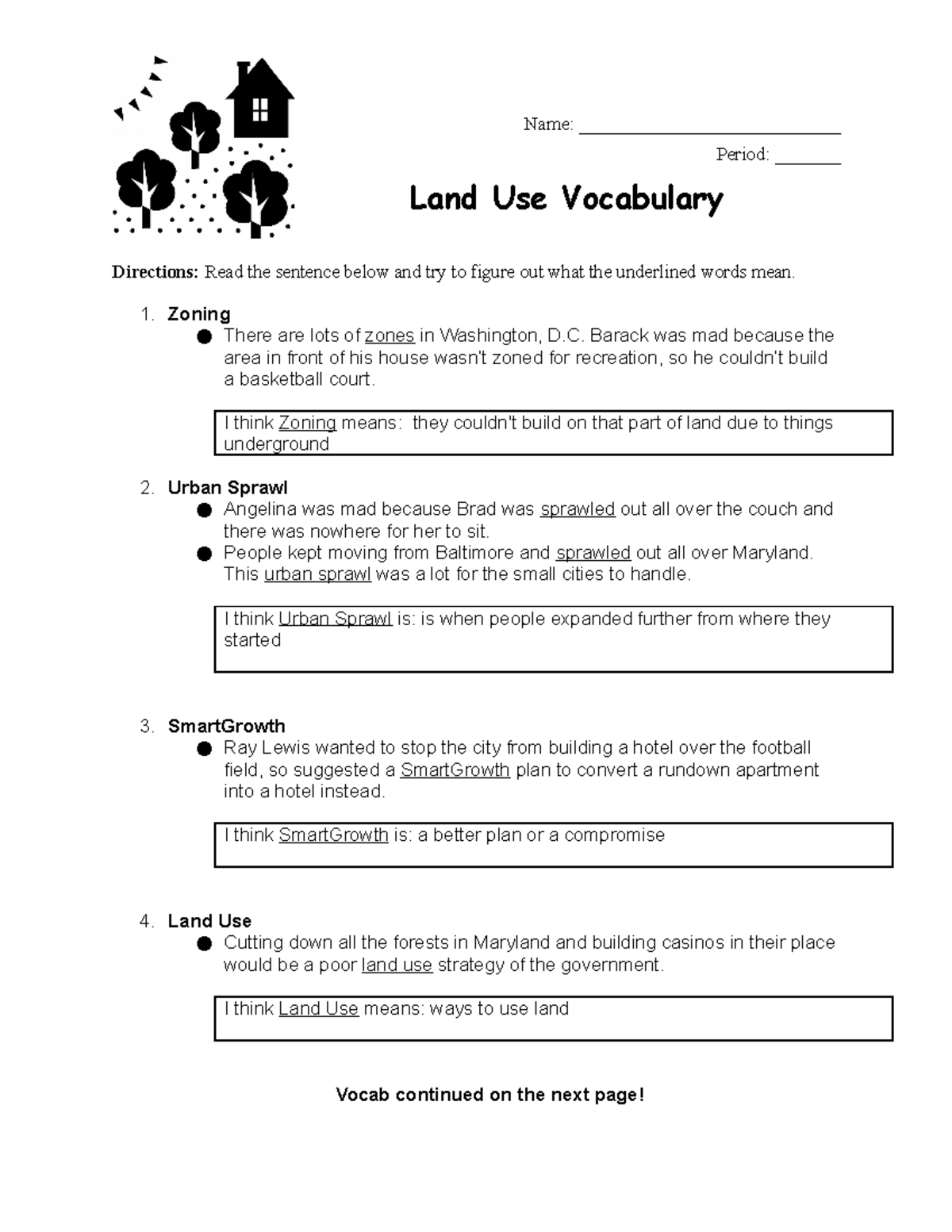 Malisa Coleman - Land Use Vocabulary and Tree Map - 10111850 - Name