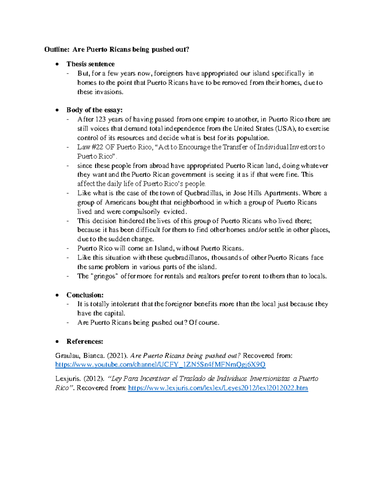 Outline Are Puerto Ricans being pushed out - Outline: Are Puerto Ricans ...