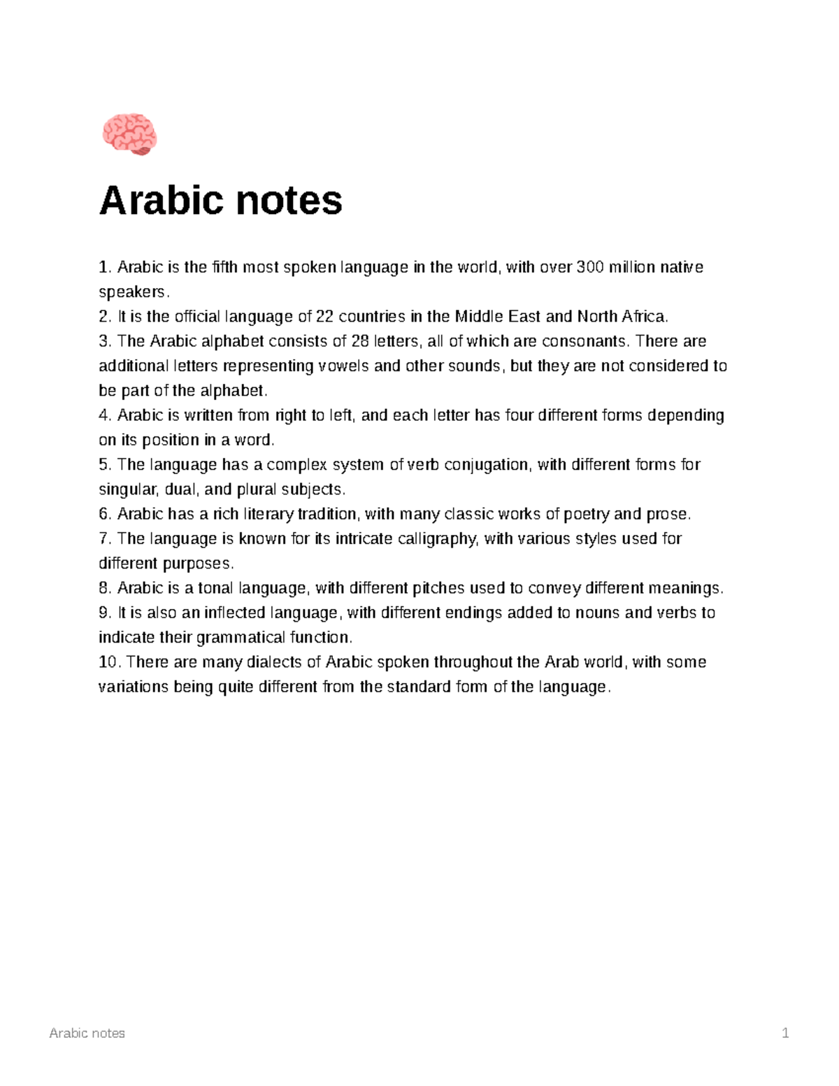 Arabic notes - read - Arabic notes 1 Arabic notes Arabic is the fifth ...