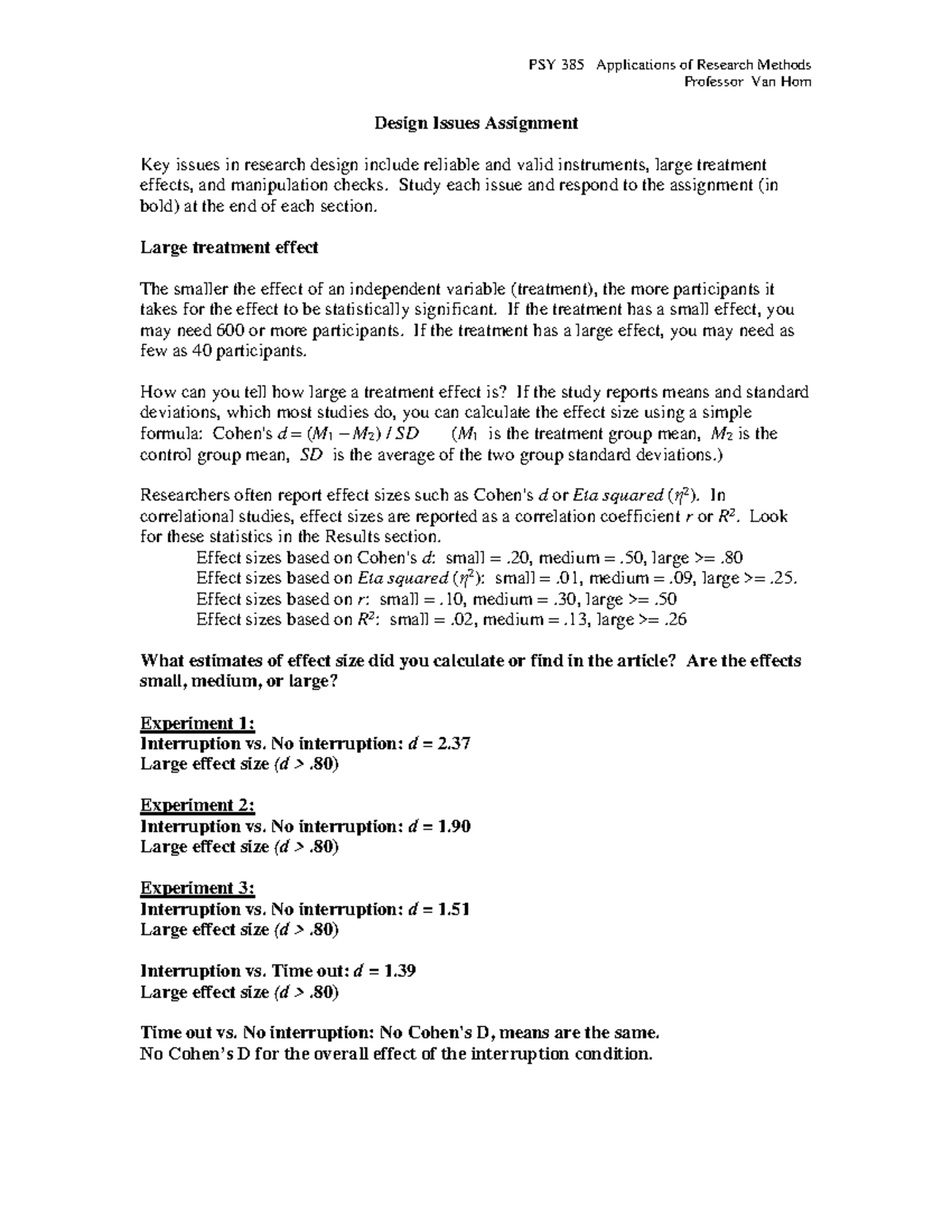 Design Issues Assignment PSY385 - Professor Van Horn Design Issues ...