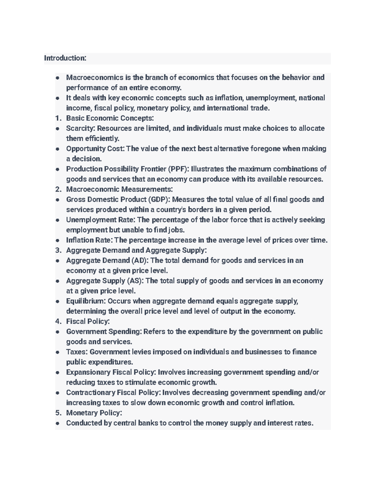 AP Macroeconomics starter - Introduction: Macroeconomics is the branch ...