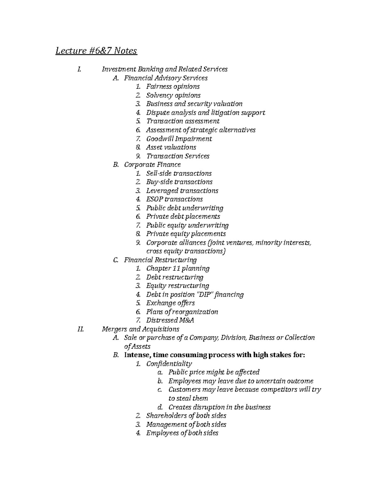 IB 6&7half1 - Summary of Chapter 6&7 Part 1 for Intro to Investment ...