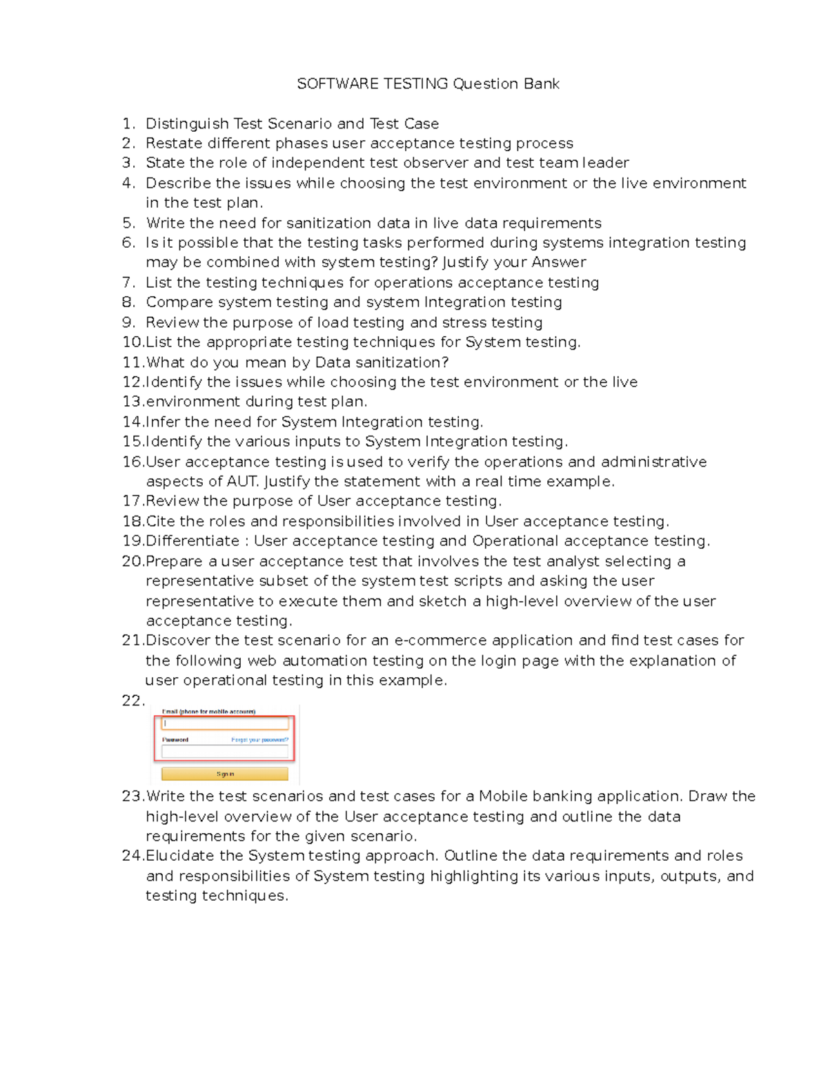 ST Question Bank M2 - Software engineering - SOFTWARE TESTING Question ...
