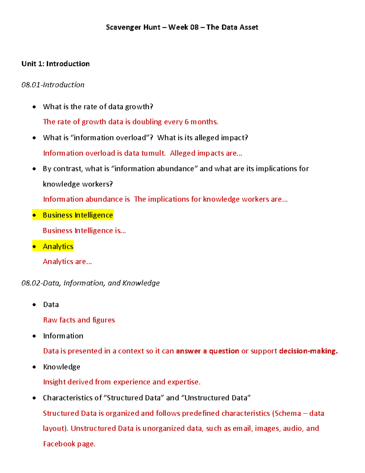 Week 8 Scavenger Hunt - The Data Asset - Scavenger Hunt – Week 08 – The ...