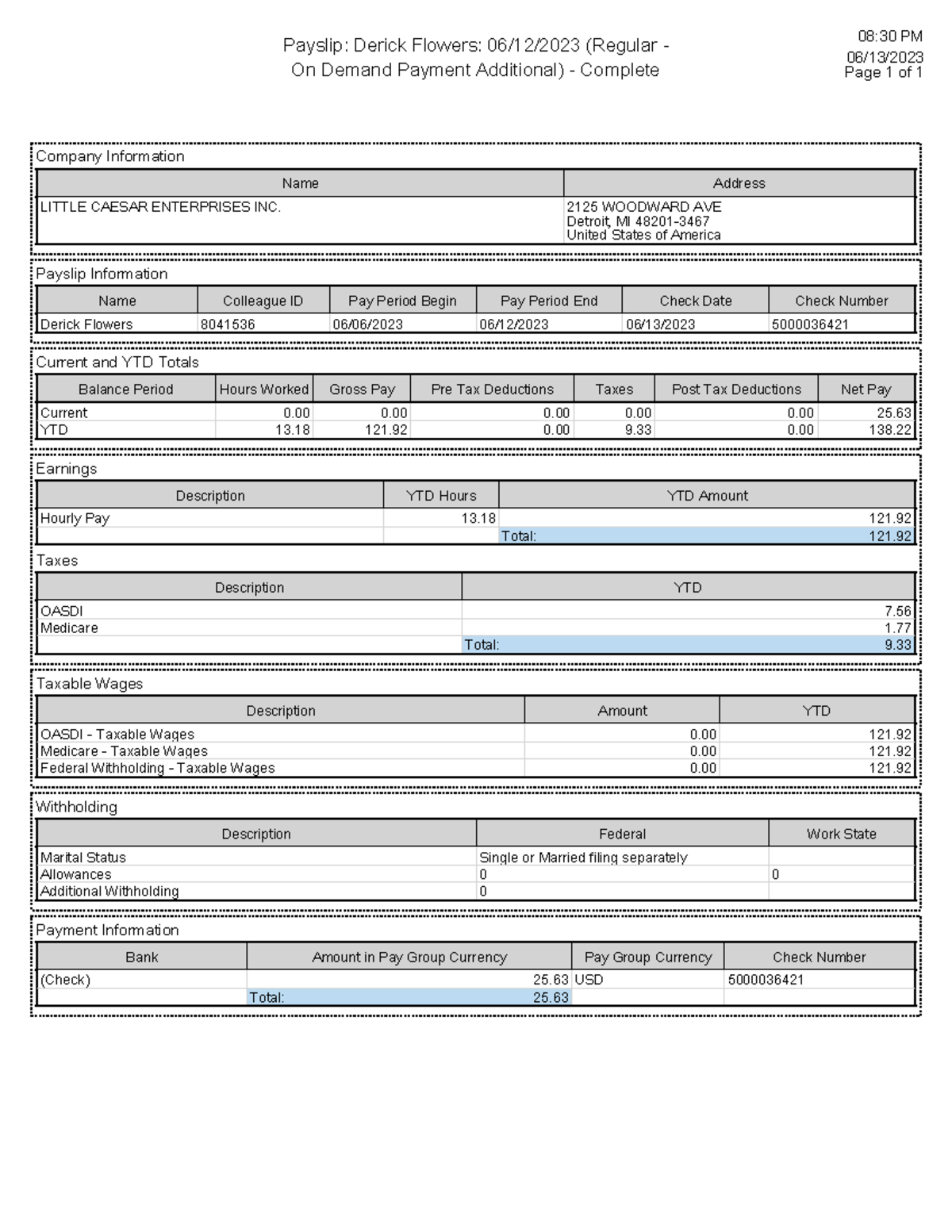 Derick Flowers 06 12 2023 (Regular - On Demand Payment Additional ...