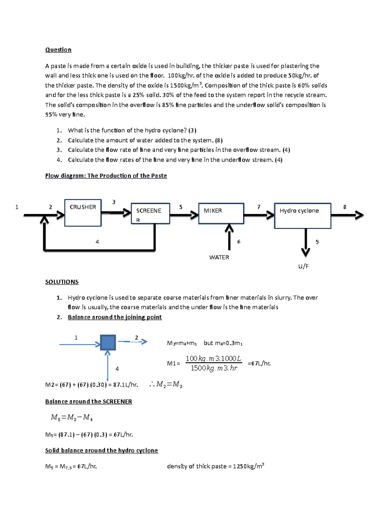 MB Recycle no reaction 11 Question A Paste Is Made From A Certain