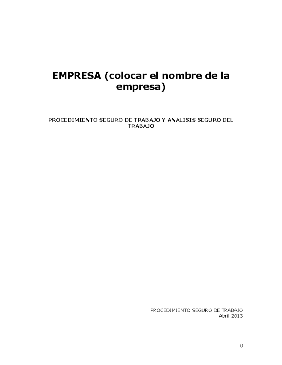 Modelo Practico PTS - Procedimiento seguro del trabajo y Analisis ...
