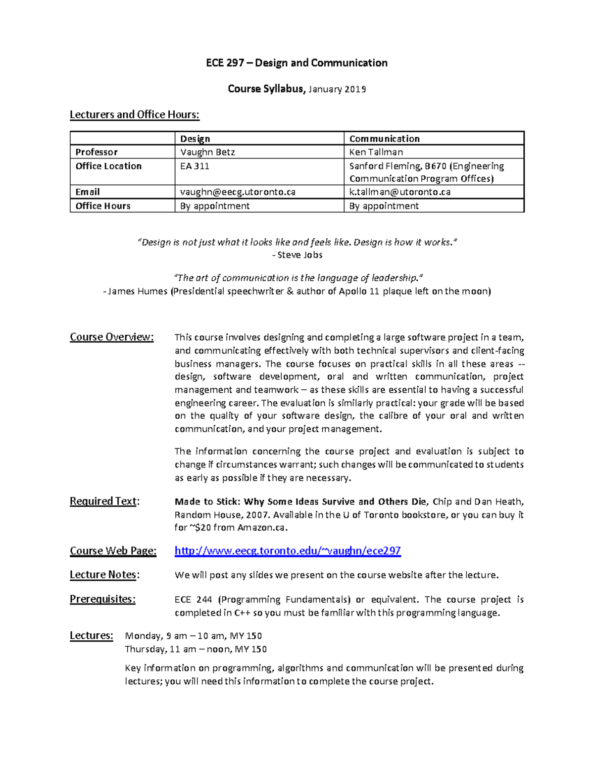 ECE297-Syllabus - syllabus - ECE 297 – Design and Communication Course ...