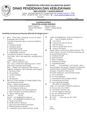 Soal PTS -STS Bahasa Inggris Kelas 4 Semester 1 Kurikulum Merdeka T.A 2023-2024 - juraganles ...