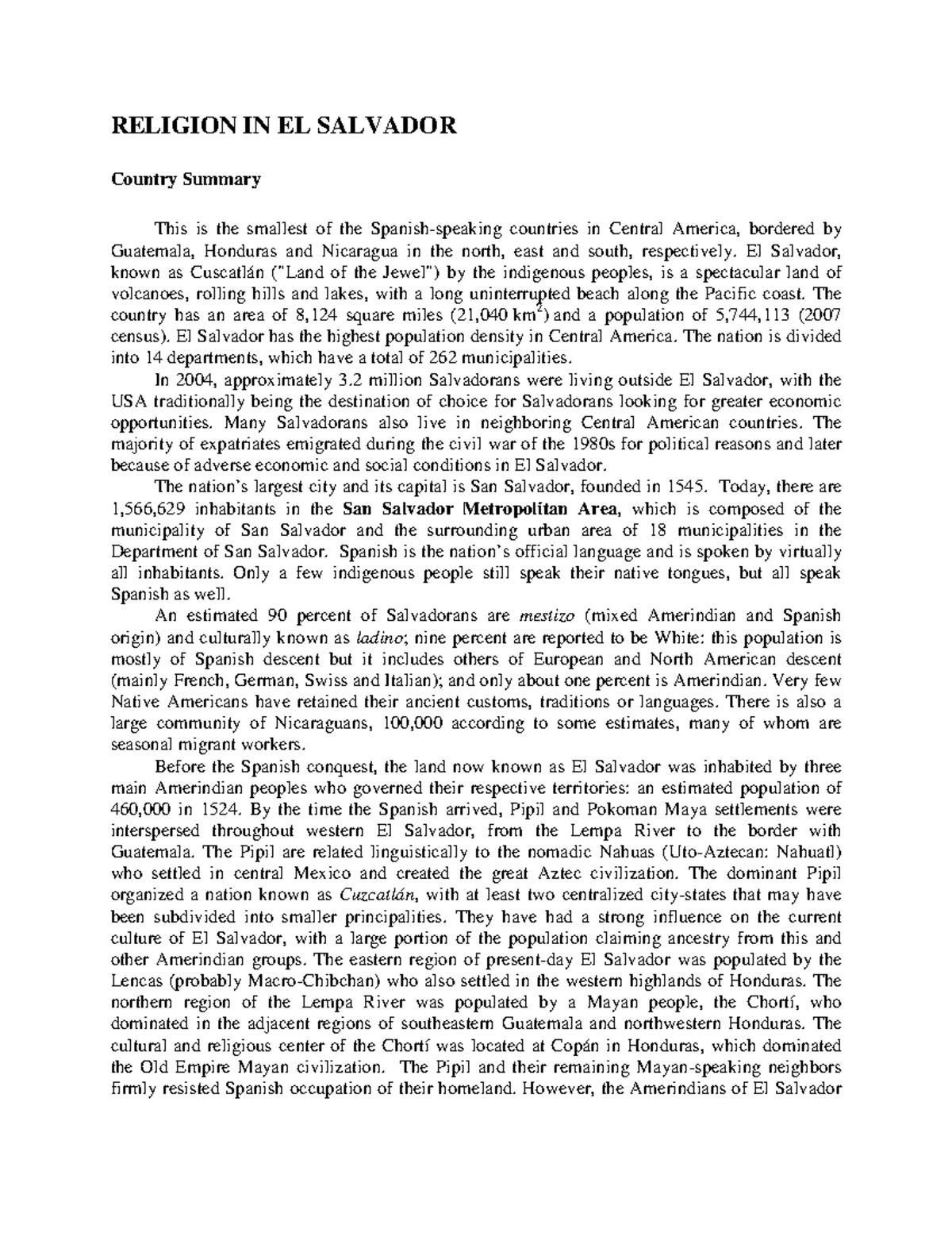 Religion-els-09rev - Model United Nations POLS-32800 - RELIGION IN EL ...