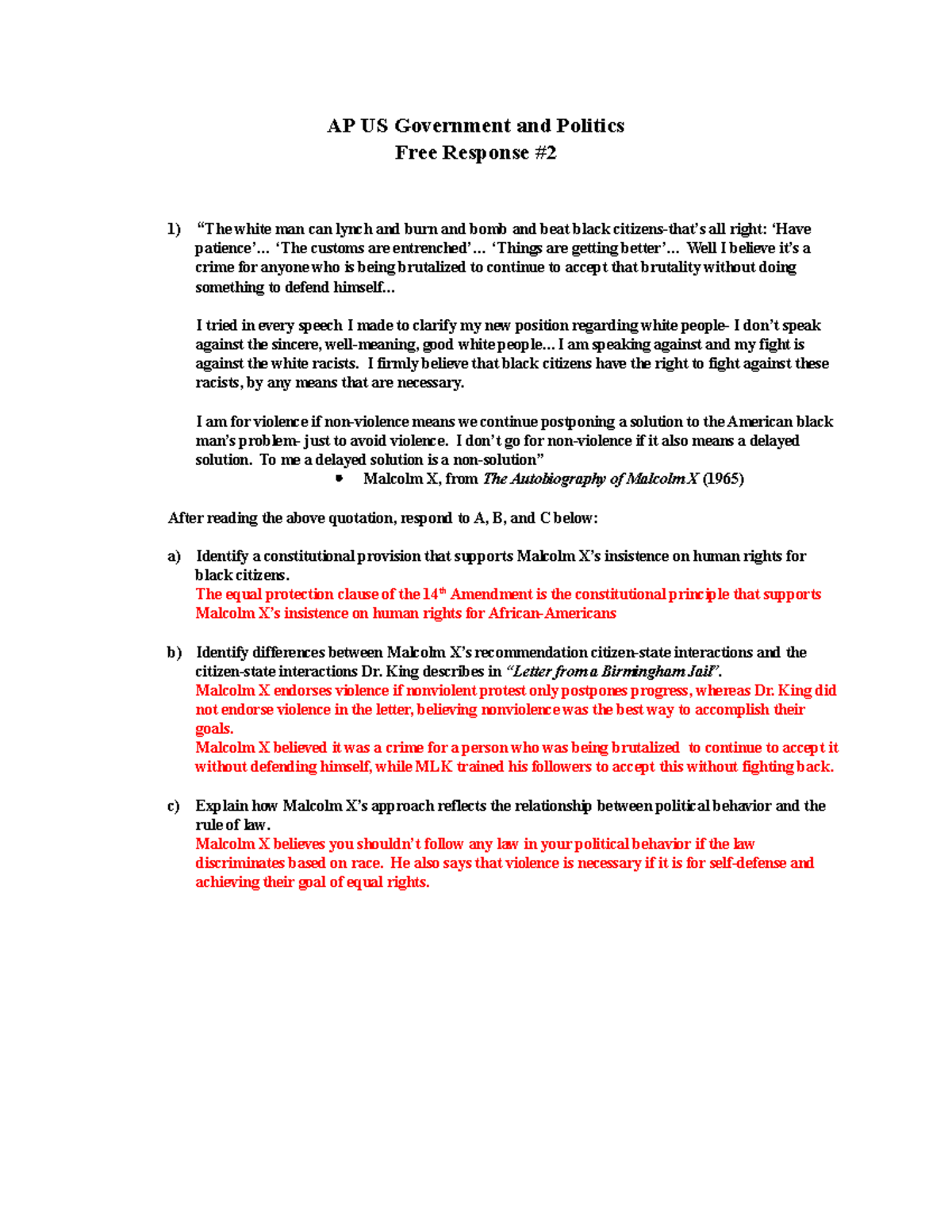 Ap free response review questions 2 spring 2020 answers - AP US ...