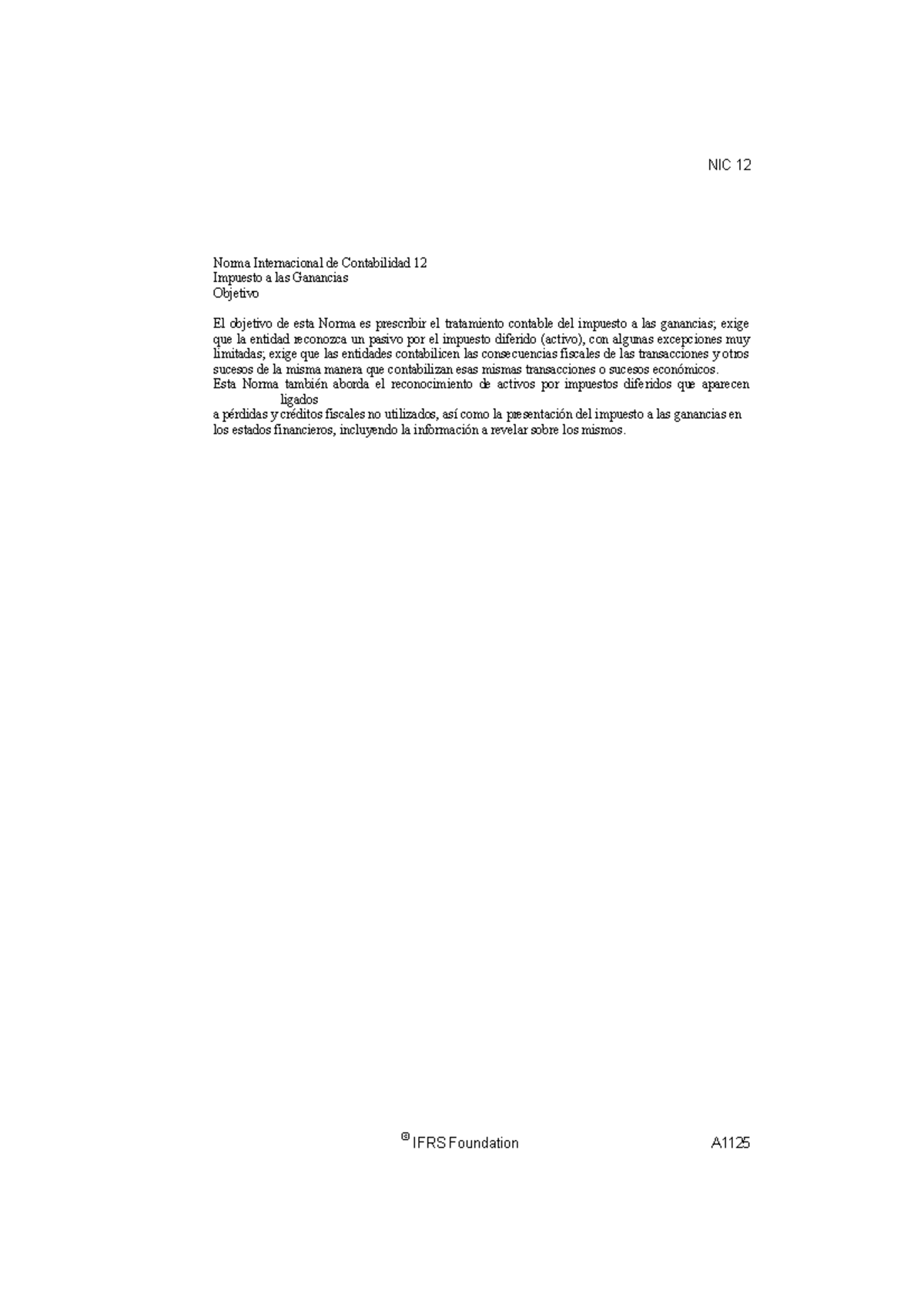 Norma Internacional de Contabilidad 12 resumen - NIC 12 Norma ...