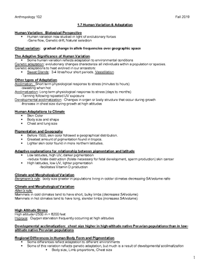 Lecture 18 notes - Professor Linville - Lecture notes—Early Hominin ...