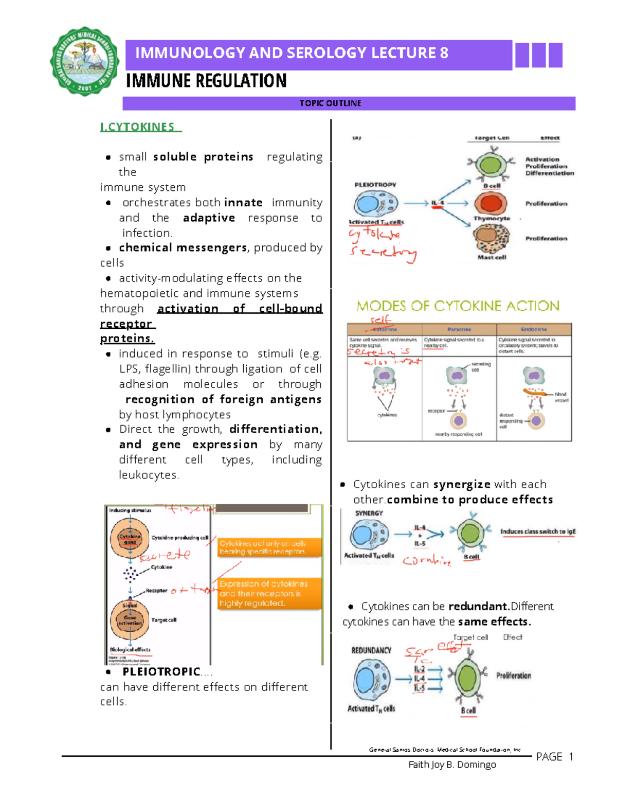 Handout 8 Immunology AND Serology Lecture - small soluble proteins ...