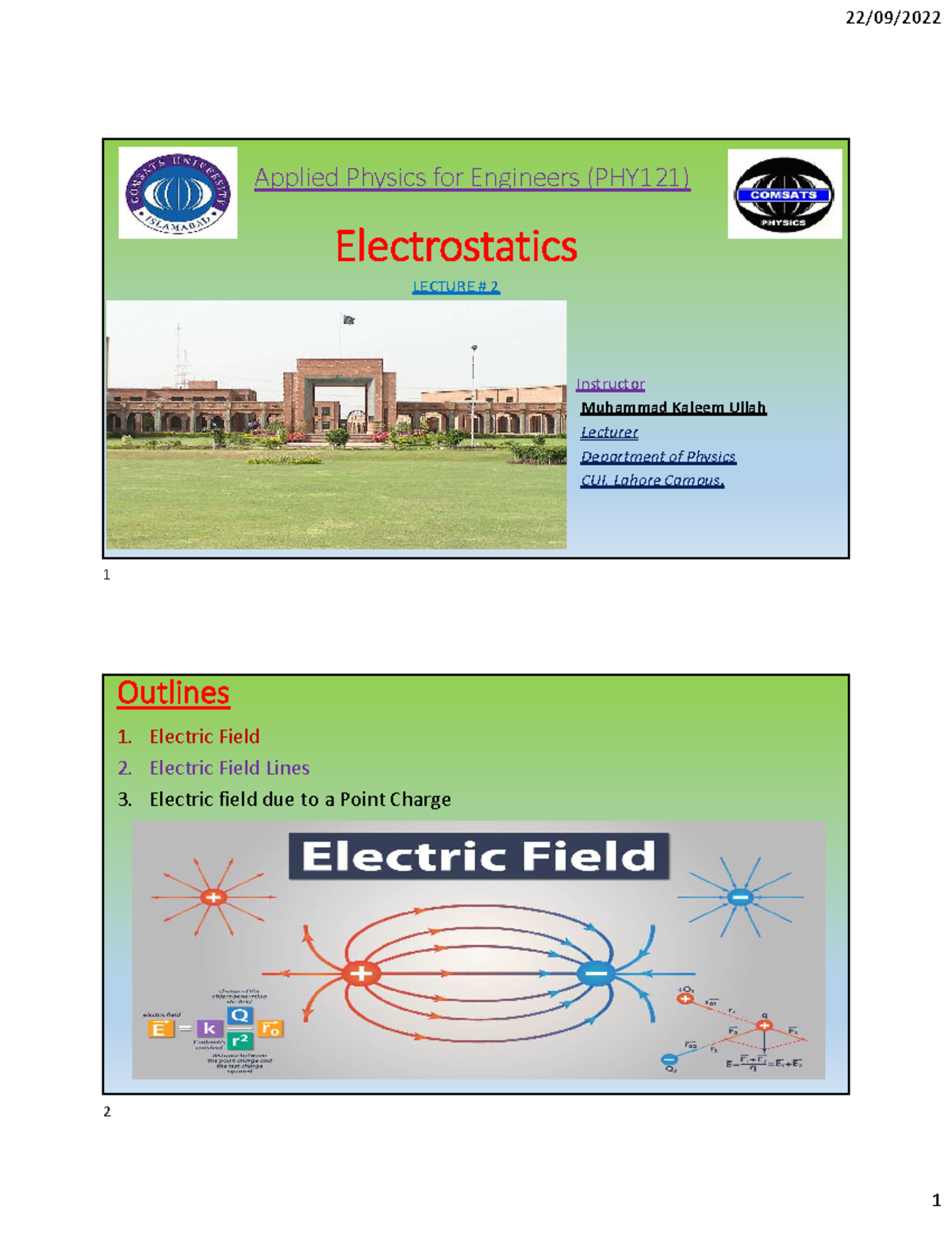 Lec-2 Electrostatics Electric Field (unsolved problems) - Applied ...