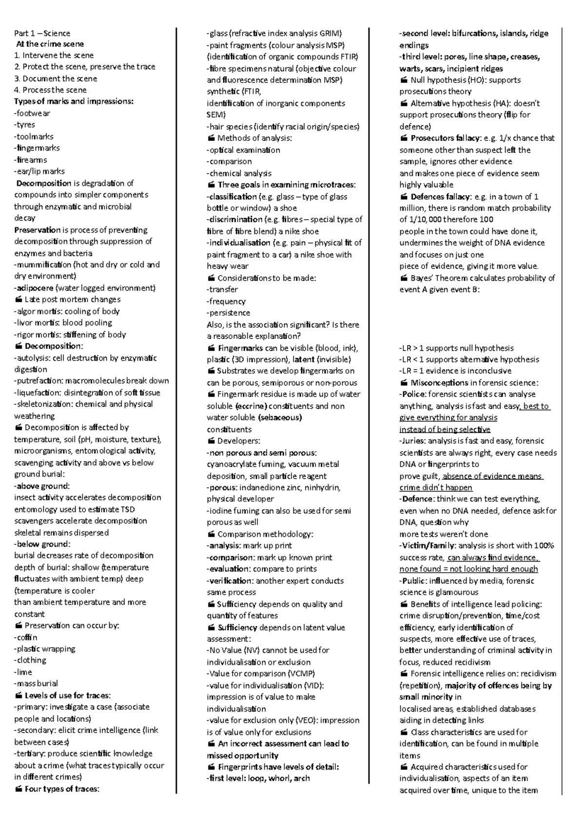 Final exam notes - Summary Introduction to Forensic Science - Part 1 ...
