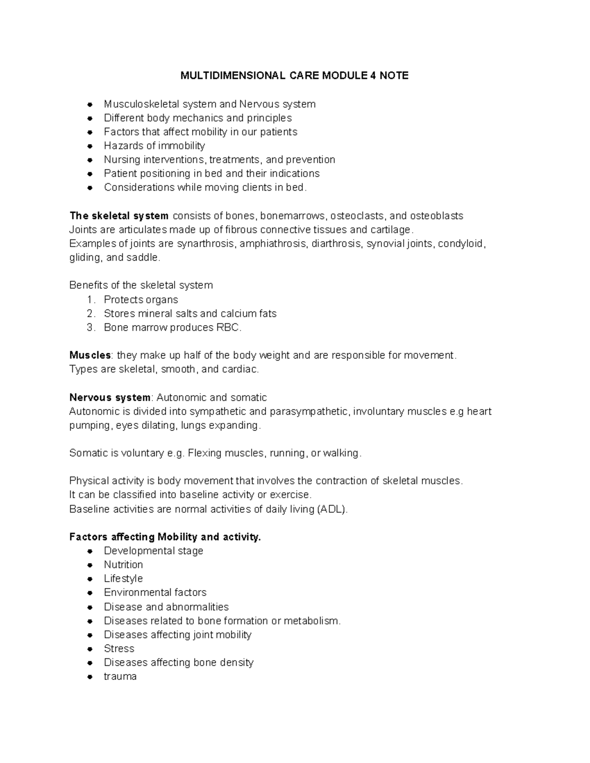 Multidimensional CARE Module 4 NOTE - MULTIDIMENSIONAL CARE MODULE 4 ...