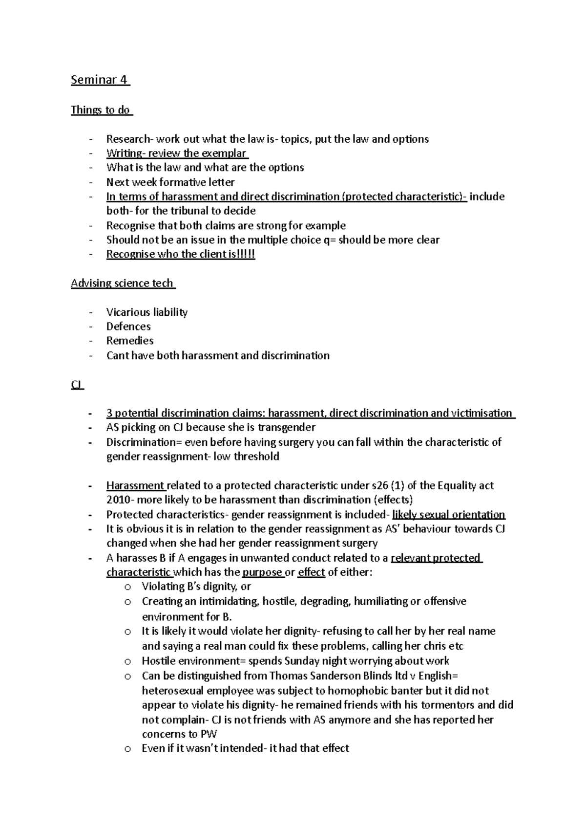 Seminar 4 final - Seminar 4 Things to do Research- work out what the ...