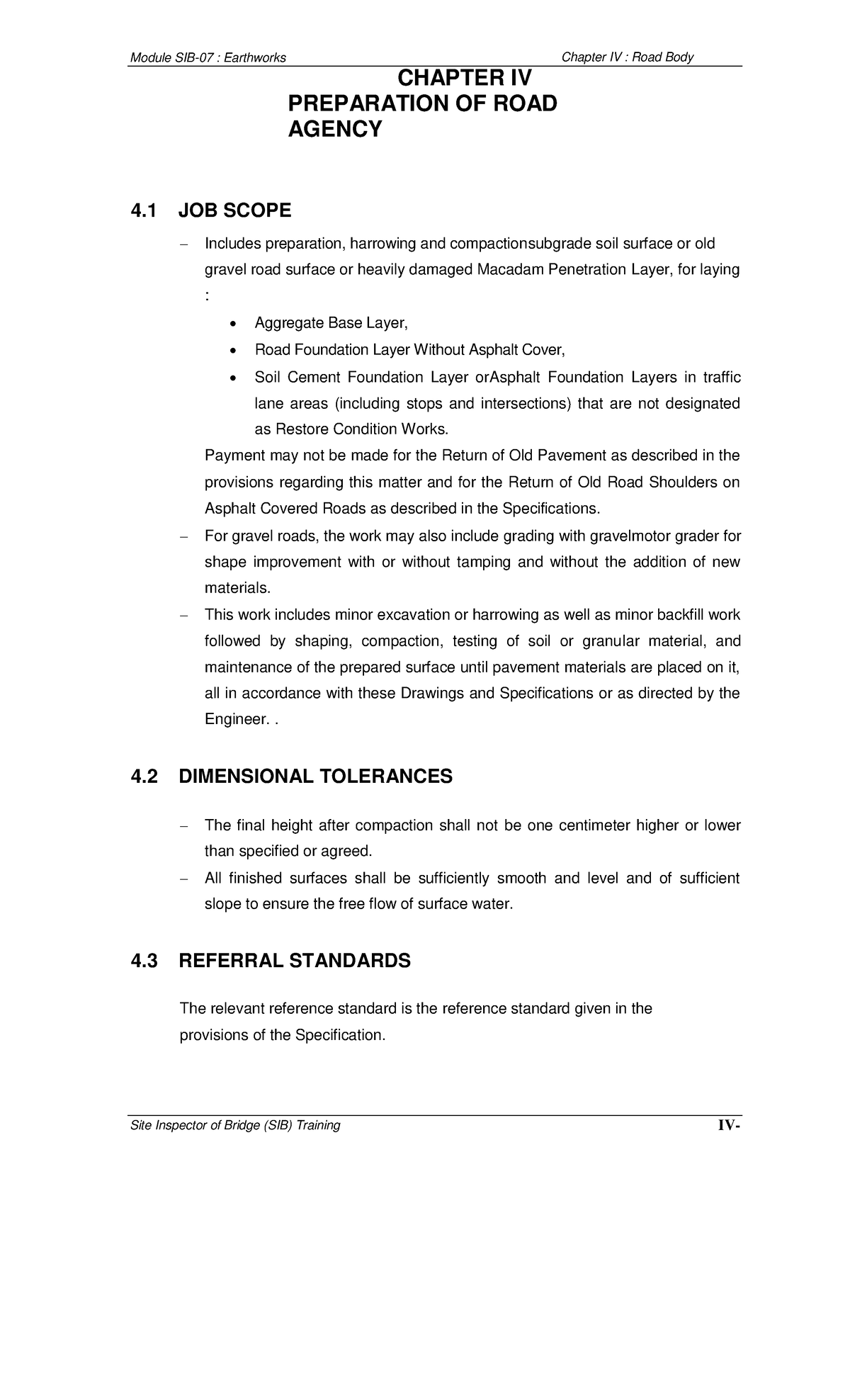 Doc 50 - Medicine - Module SIB-07 : Earthworks Chapter IV : Road Body ...