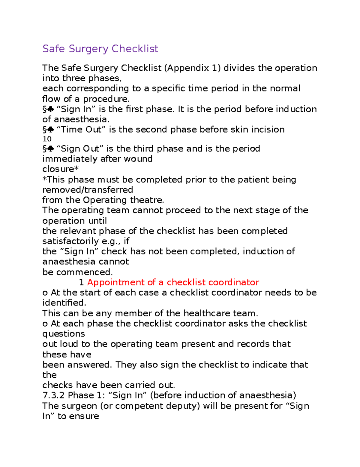 Intra-Operative-Checklist - Safe Surgery Checklist The Safe Surgery ...