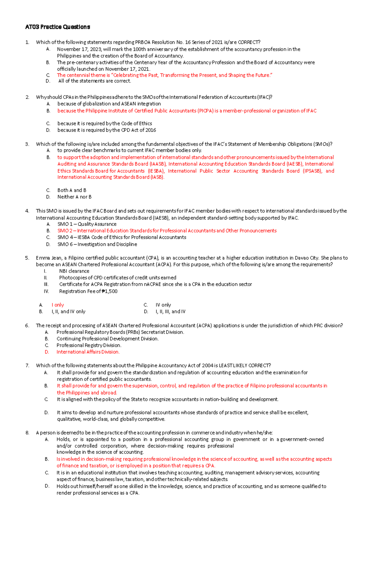 AT03 Practice Questions-1 - AT03 Practice Questions Which of the ...