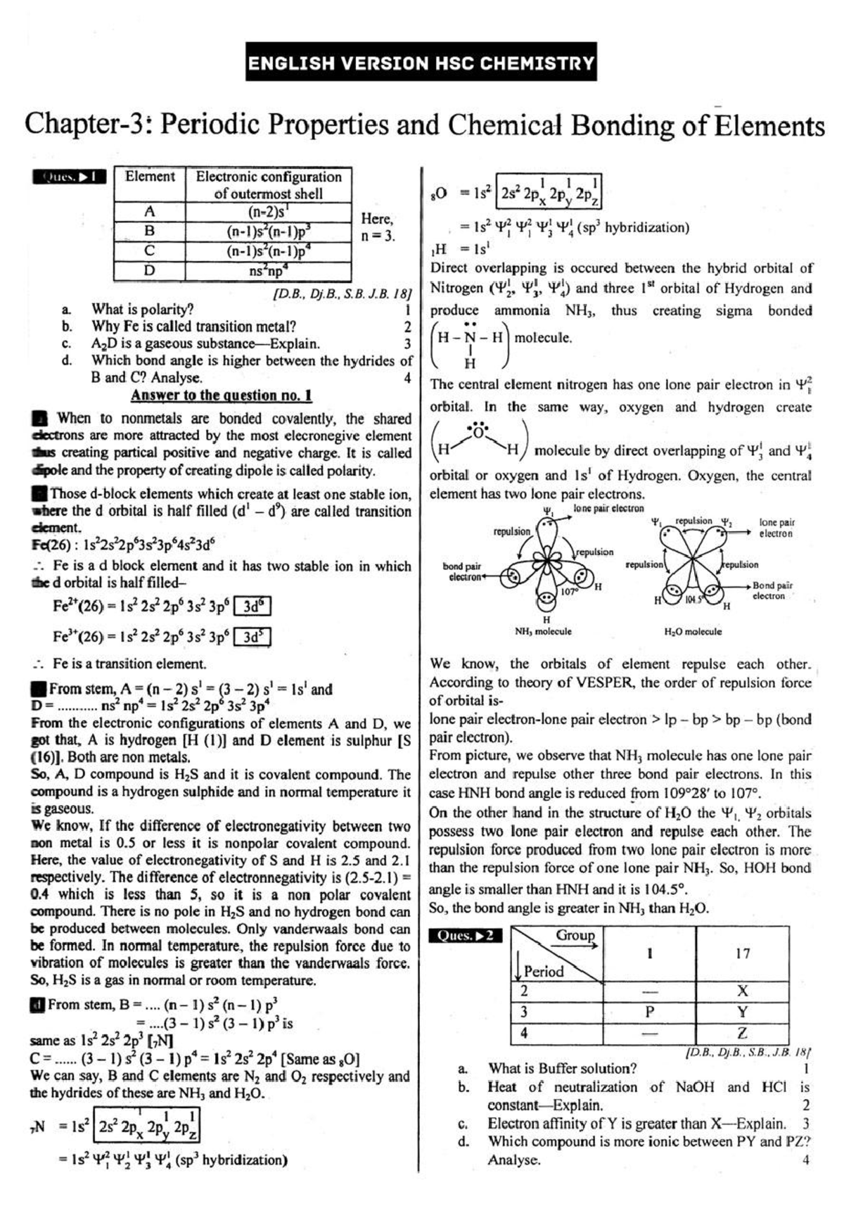 Hsc ev chemistry 1st paper 3rd chapter note - higher secondary ...