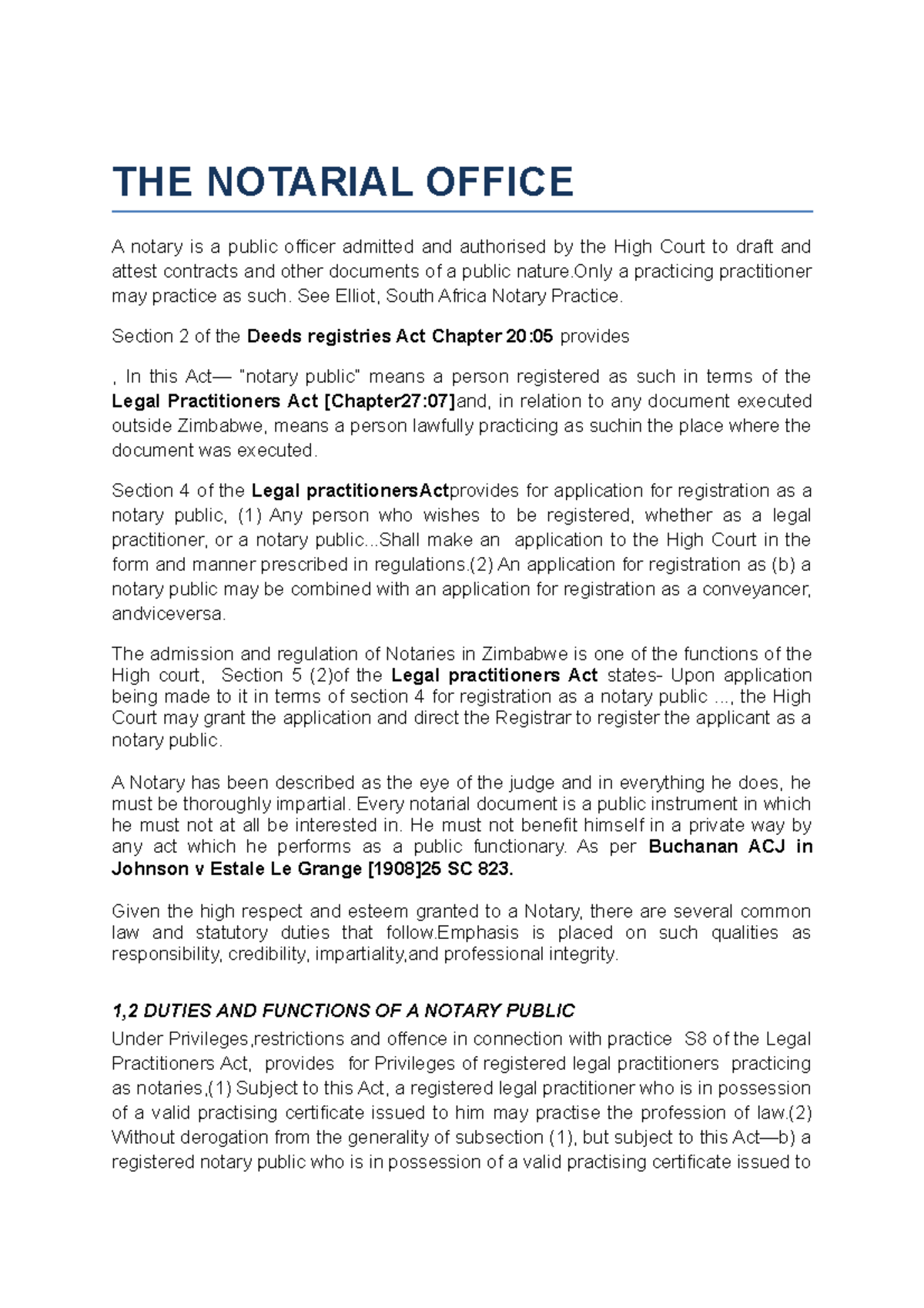 Notary notes full package 2 - THE NOTARIAL OFFICE A notary is a public ...