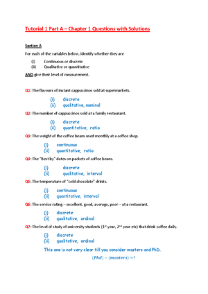 Tutorial 12 Part 2 (Chapter 9) - Q and A - Part 2 – Chapter 9 Questions 10 and 11 are based on ...