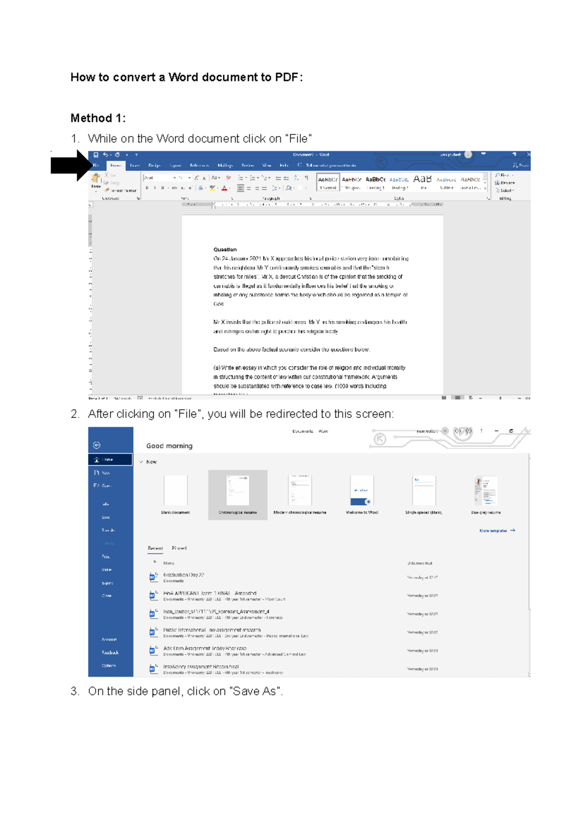 Word to PDF conversion - prof - JLKV101 - How to convert a Word ...
