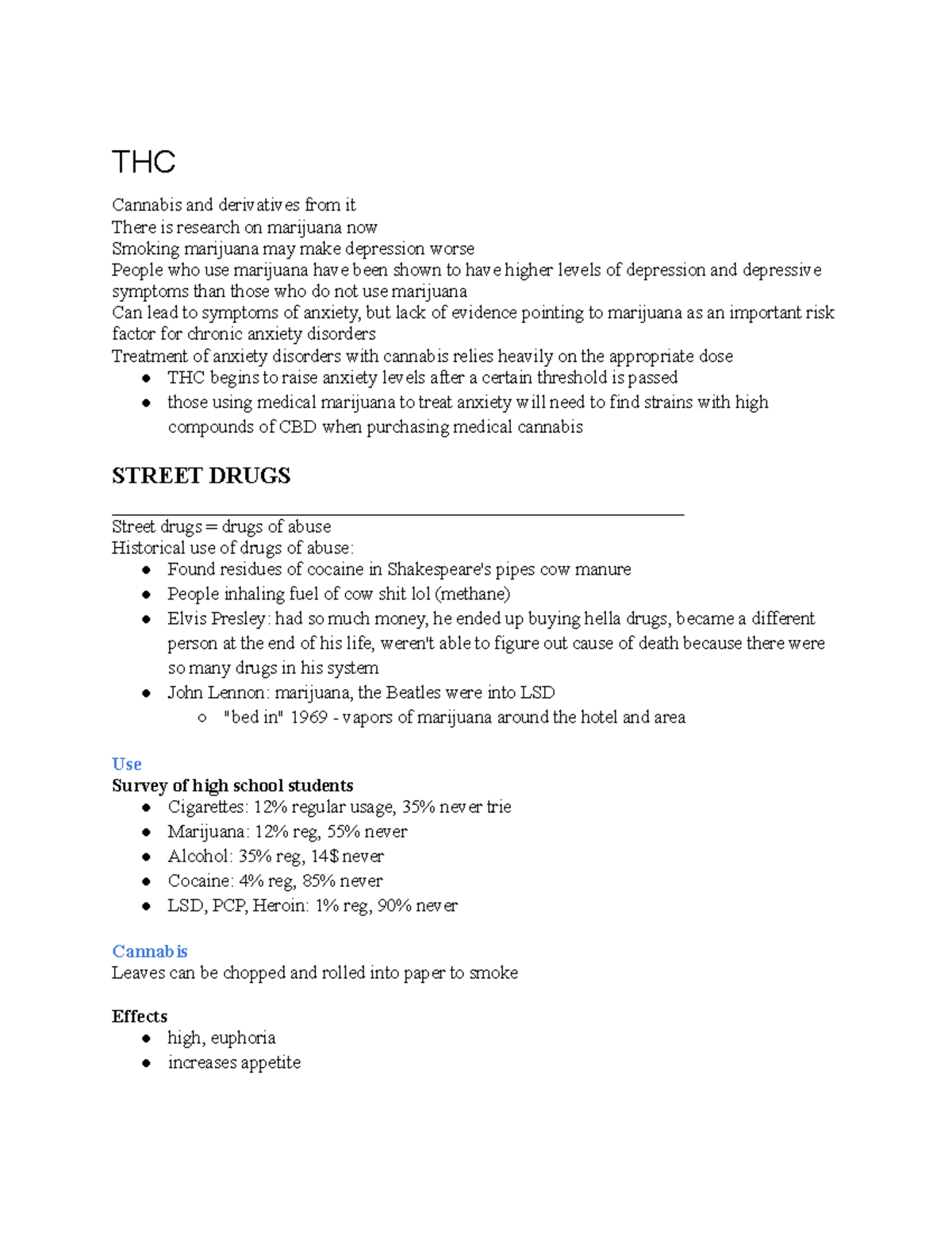 THC - Lecture and class notes - THC Cannabis and derivatives from it ...