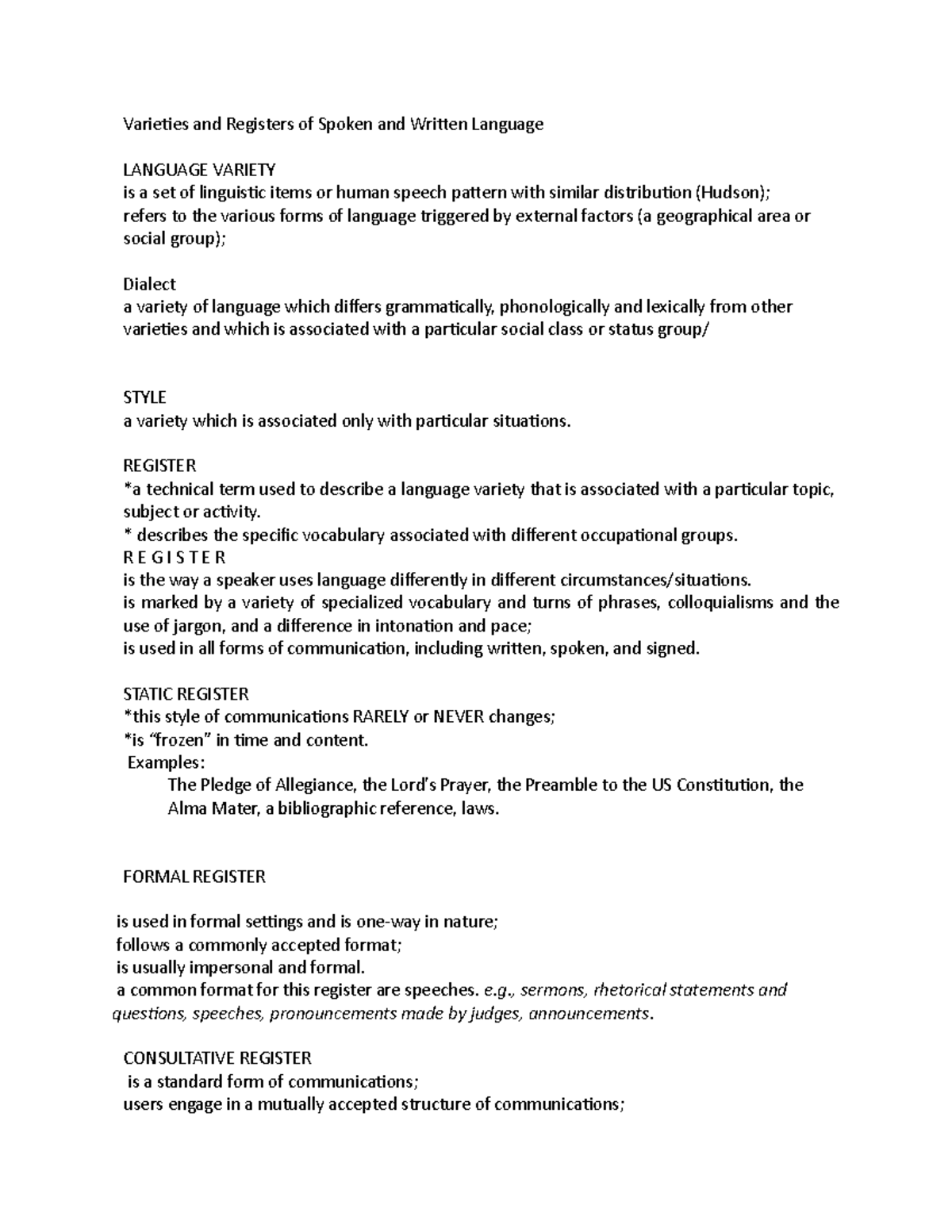 Pur Comm Varieties and Registers of Spoken and Written Language ...