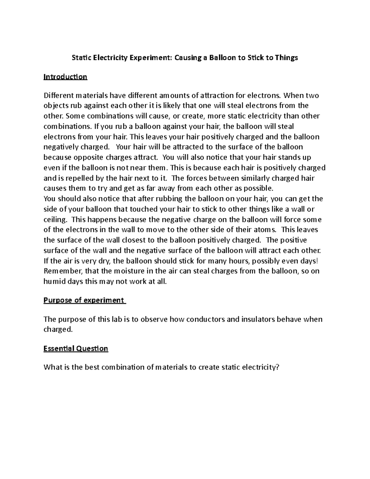 Static Electricity Experiment-1-2 - Static Electricity Experiment ...