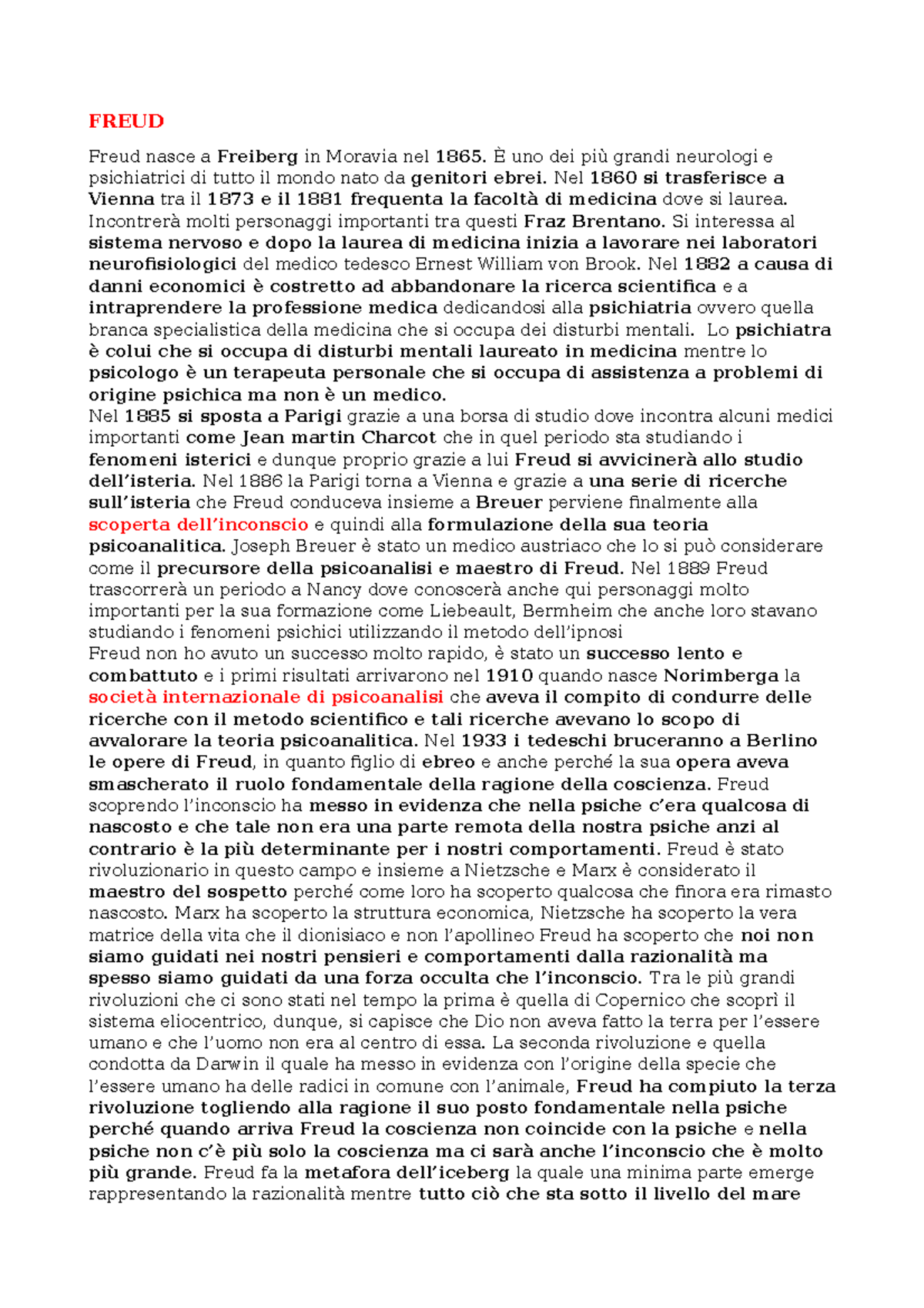 Freud: l'inizio della psicanalisi - FREUD Freud nasce a Freiberg in ...