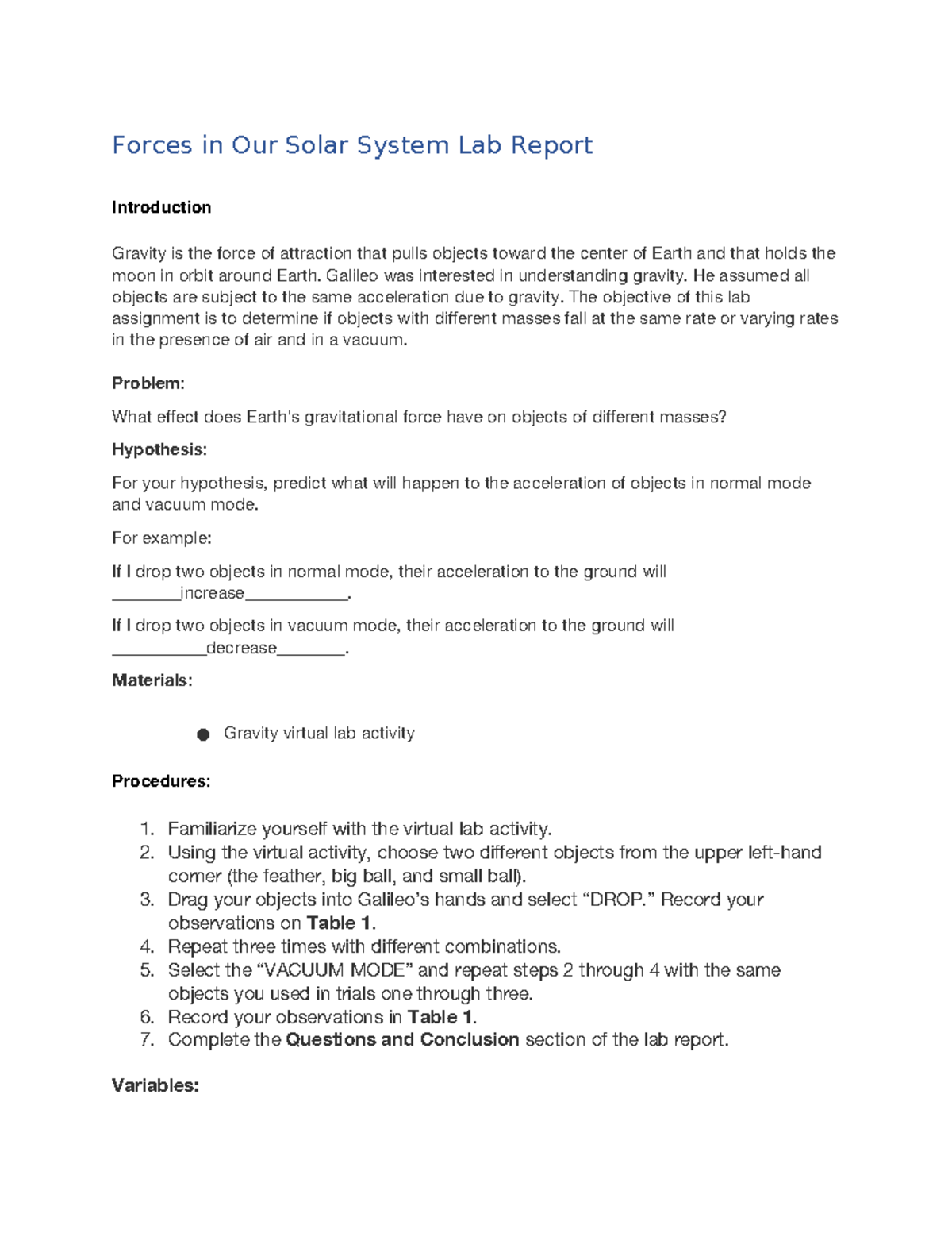 Copy of 8.02 Forces in Our Solar System Template-2 - Forces in Our ...