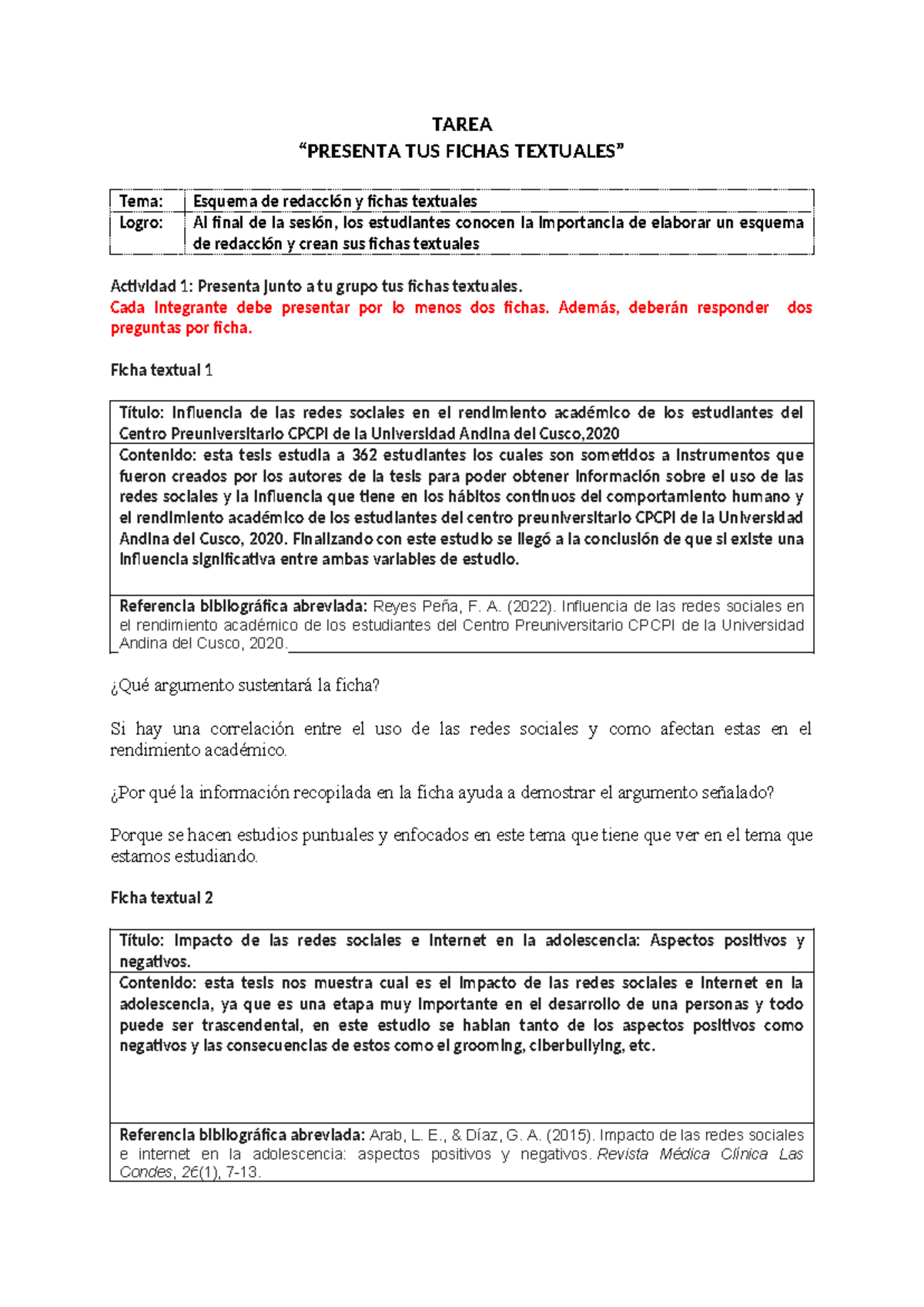 Semana nueve investigacion - TAREA “PRESENTA TUS FICHAS TEXTUALES” Tema: Esquema de redacción y ...