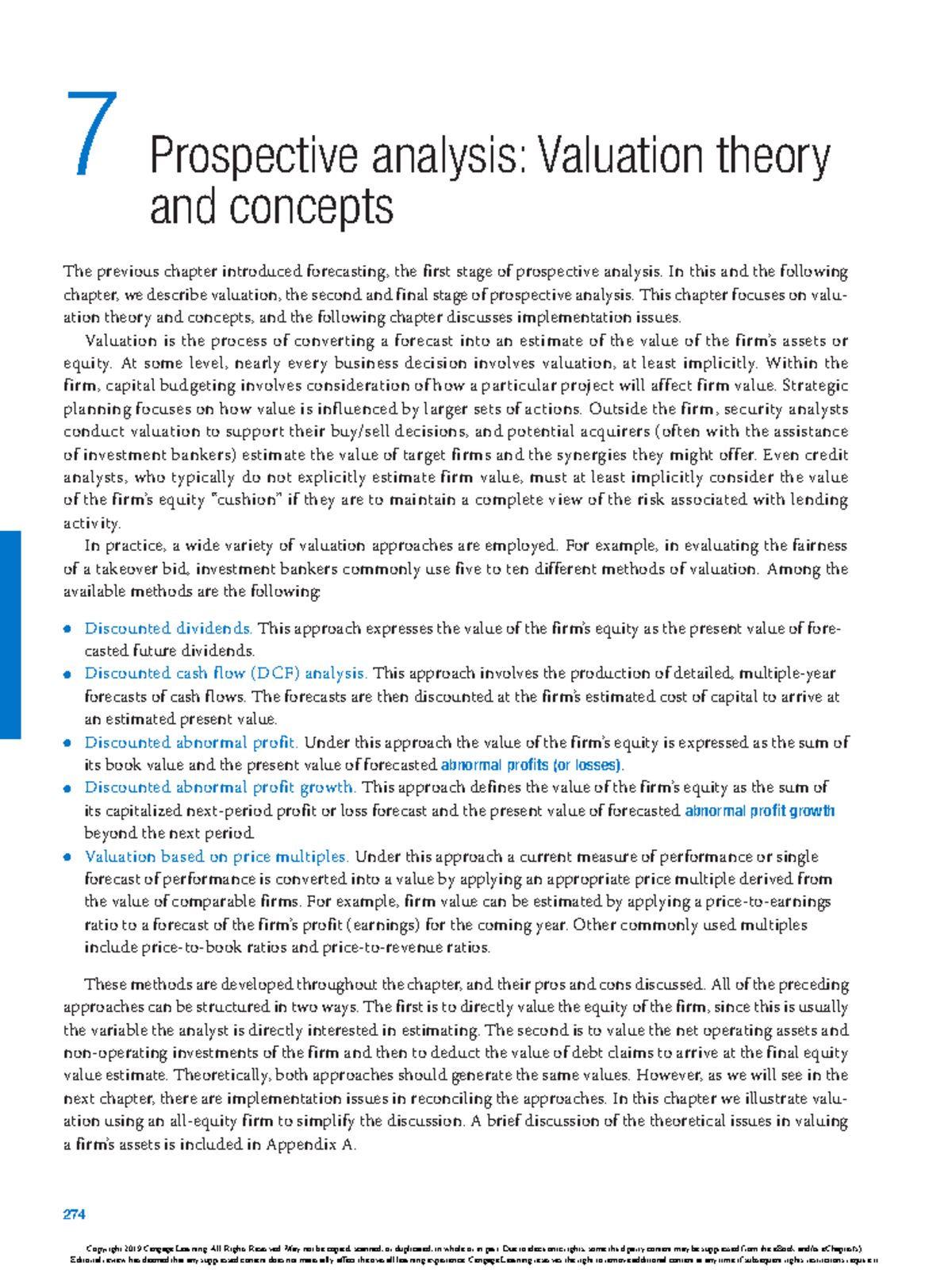 Chapter 7 - 274 The previous chapter introduced forecasting, the first stage of prospective ...