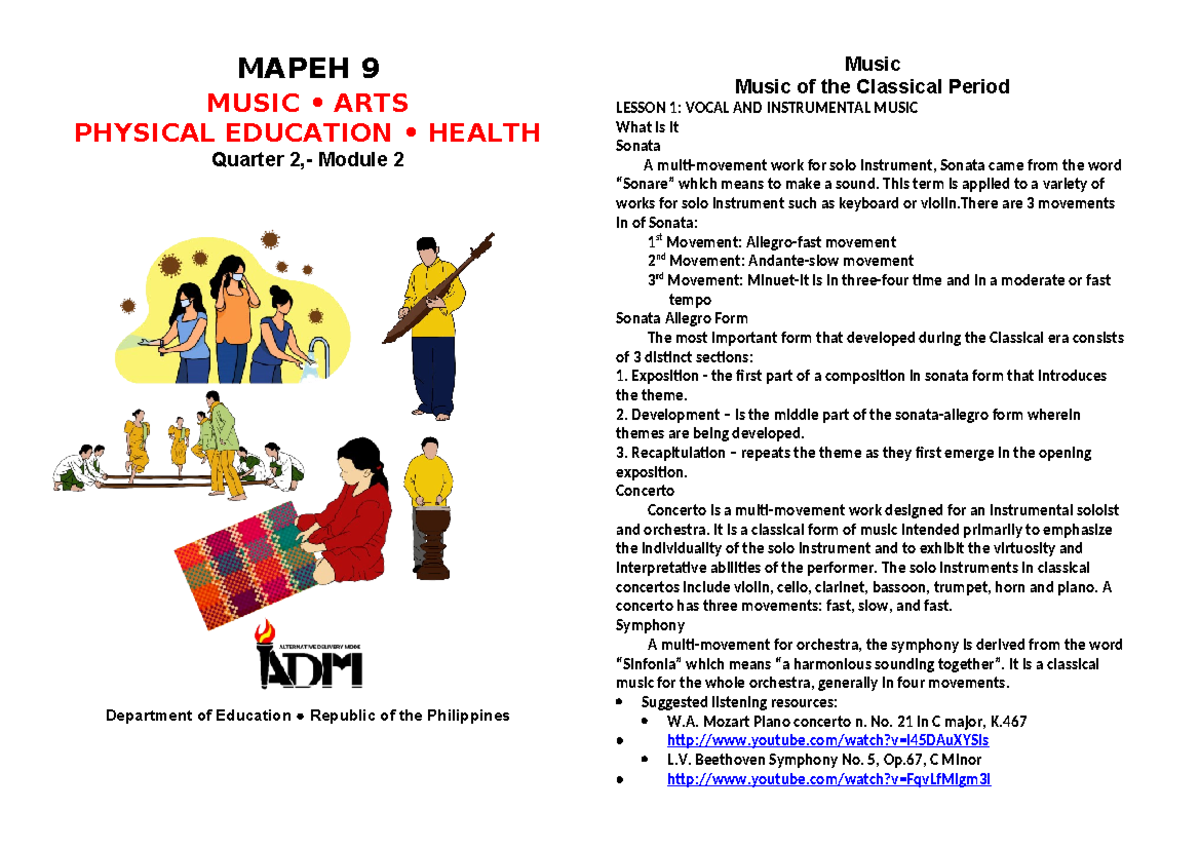 Mapeh 9 Module 2 - Mmhhh.... - MAPEH 9 MUSIC • ARTS PHYSICAL EDUCATION ...