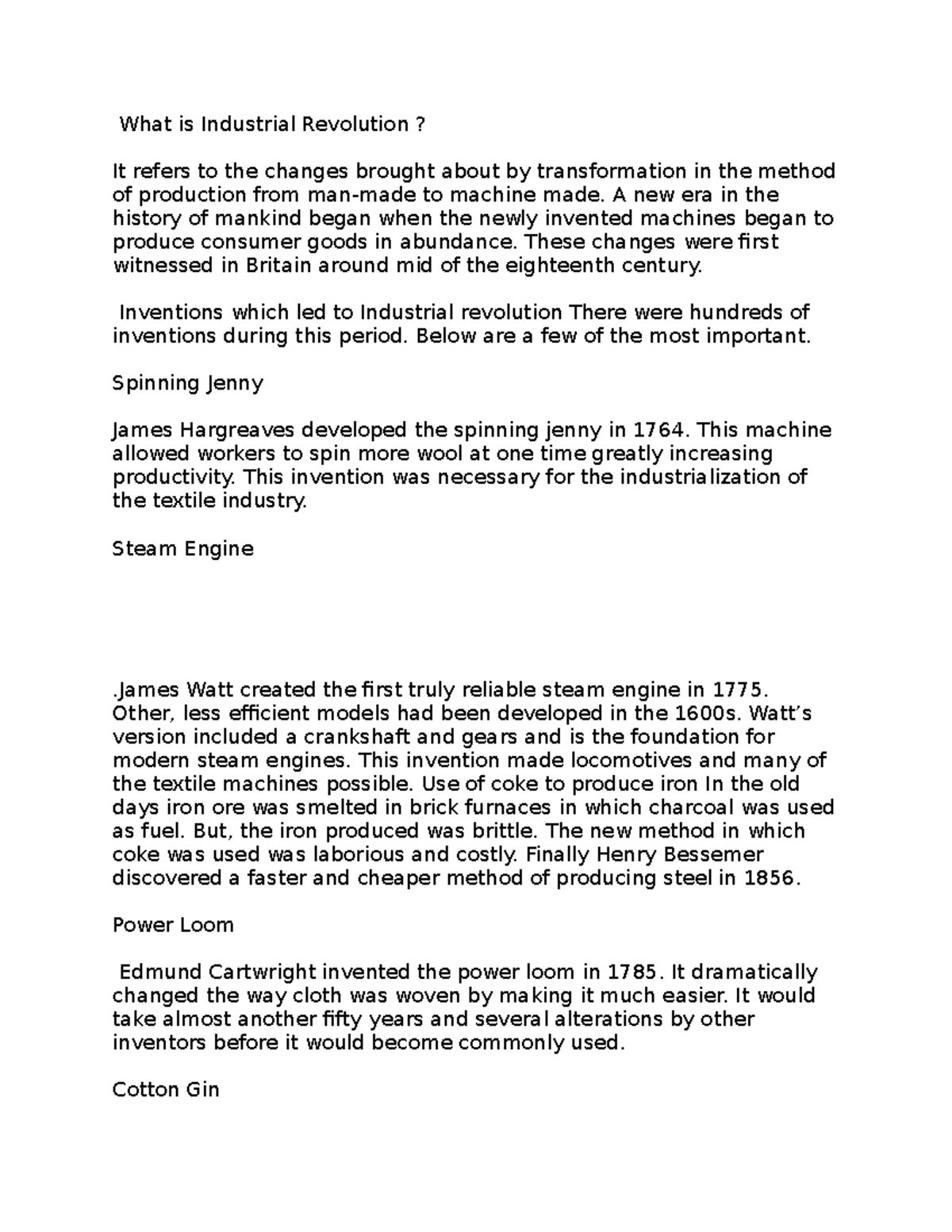 Industrial Revolution - A new era in the history of mankind began when ...