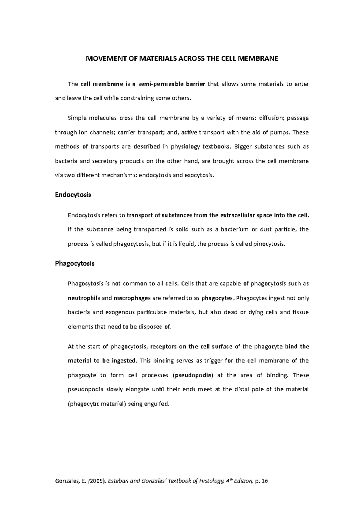 Movement of Materials Across the Cell Membrane - MOVEMENT OF MATERIALS ...